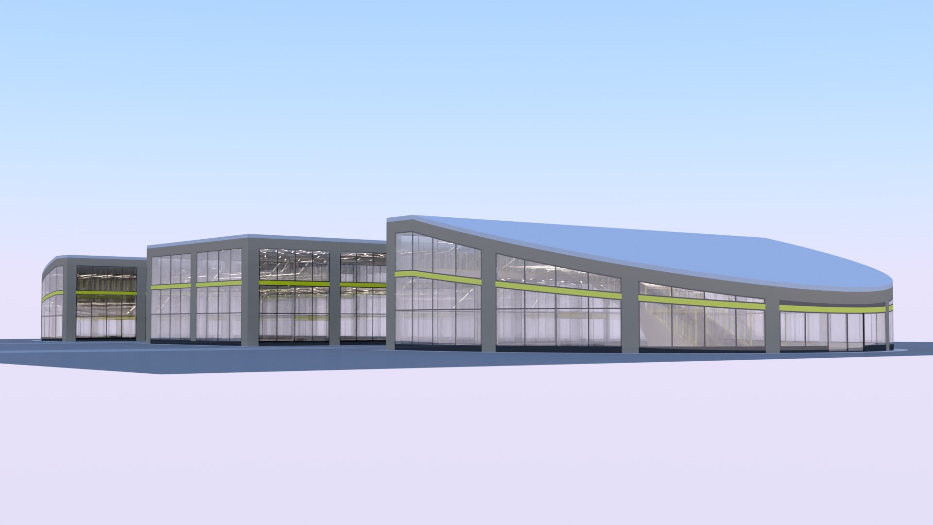 3D Model Exhibition Warehouse Building - TurboSquid 2034574