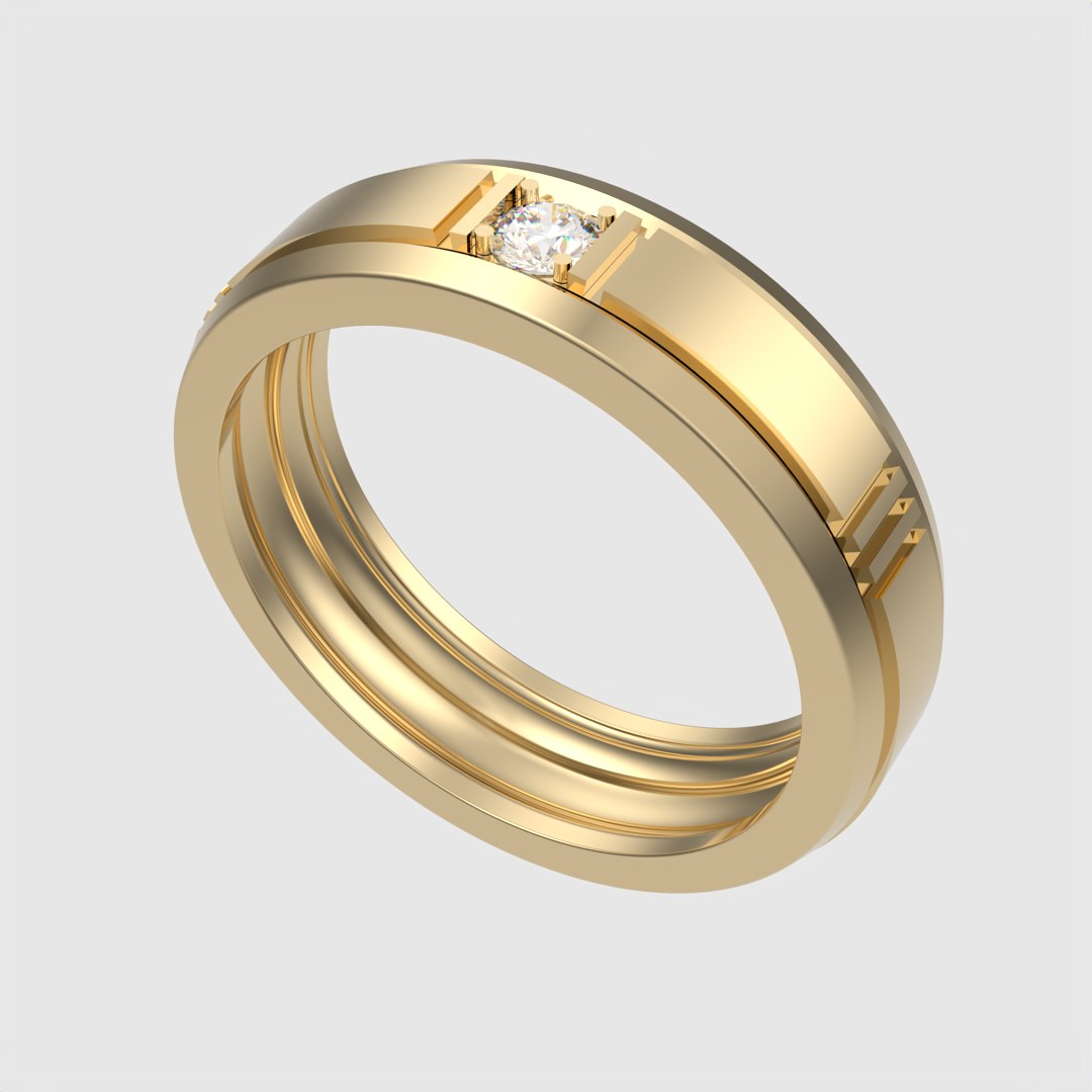 3D Sleek Channel Set Solitaire Ring JDBCo - TurboSquid 2352215