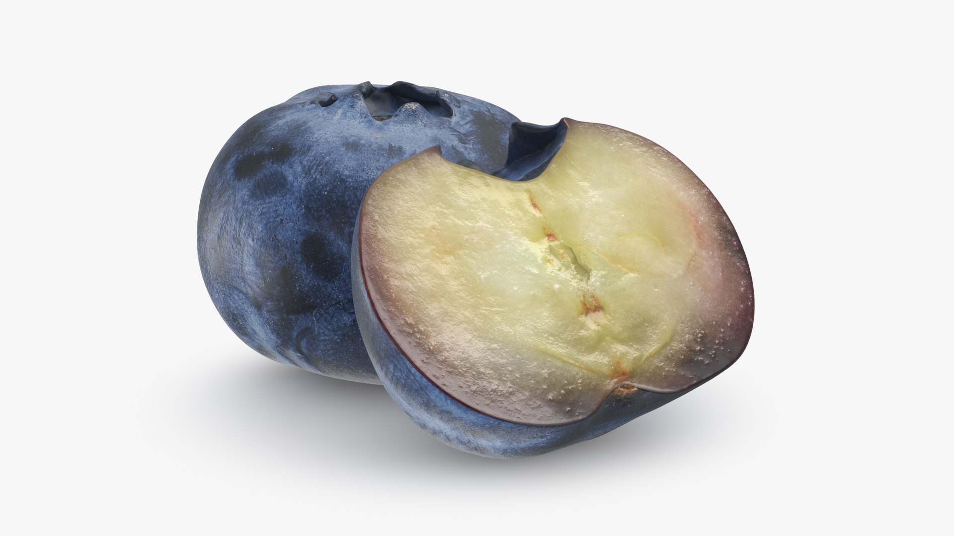 Whole And Half Blueberries 3D Model - TurboSquid 2199417
