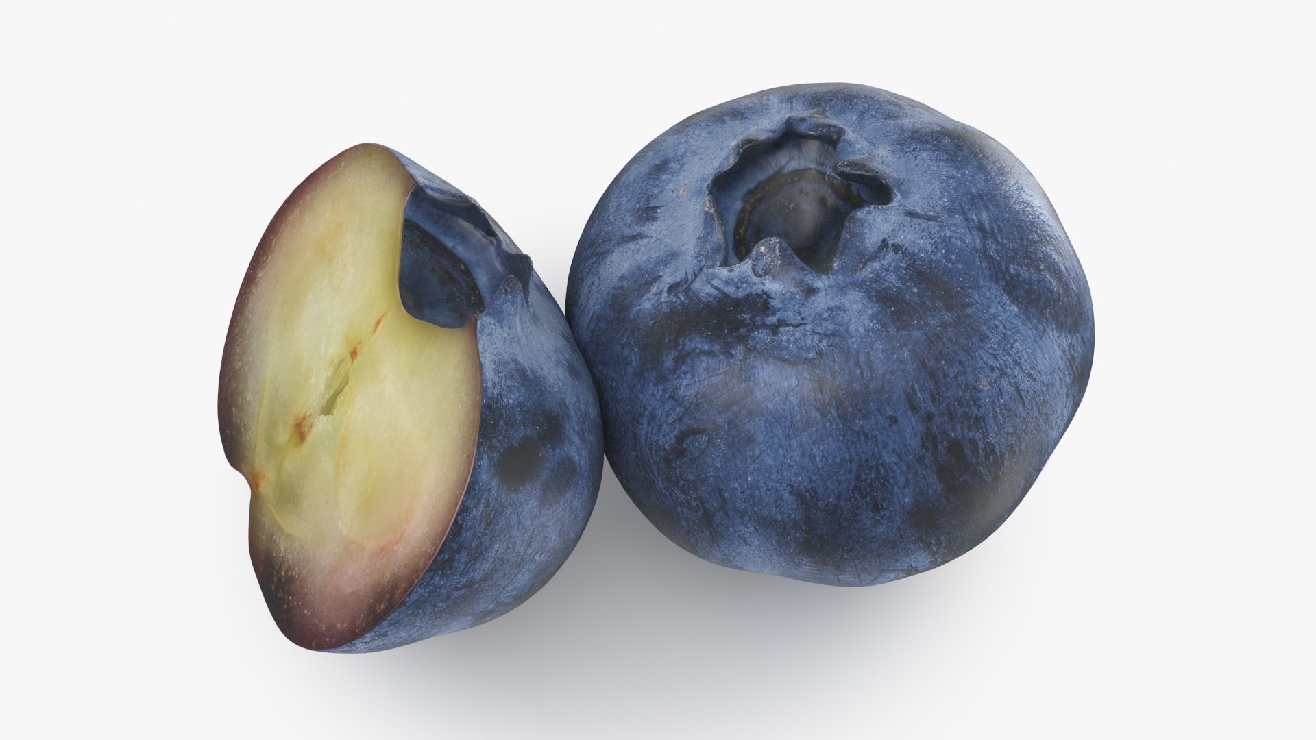 Whole And Half Blueberries 3D Model - TurboSquid 2199417
