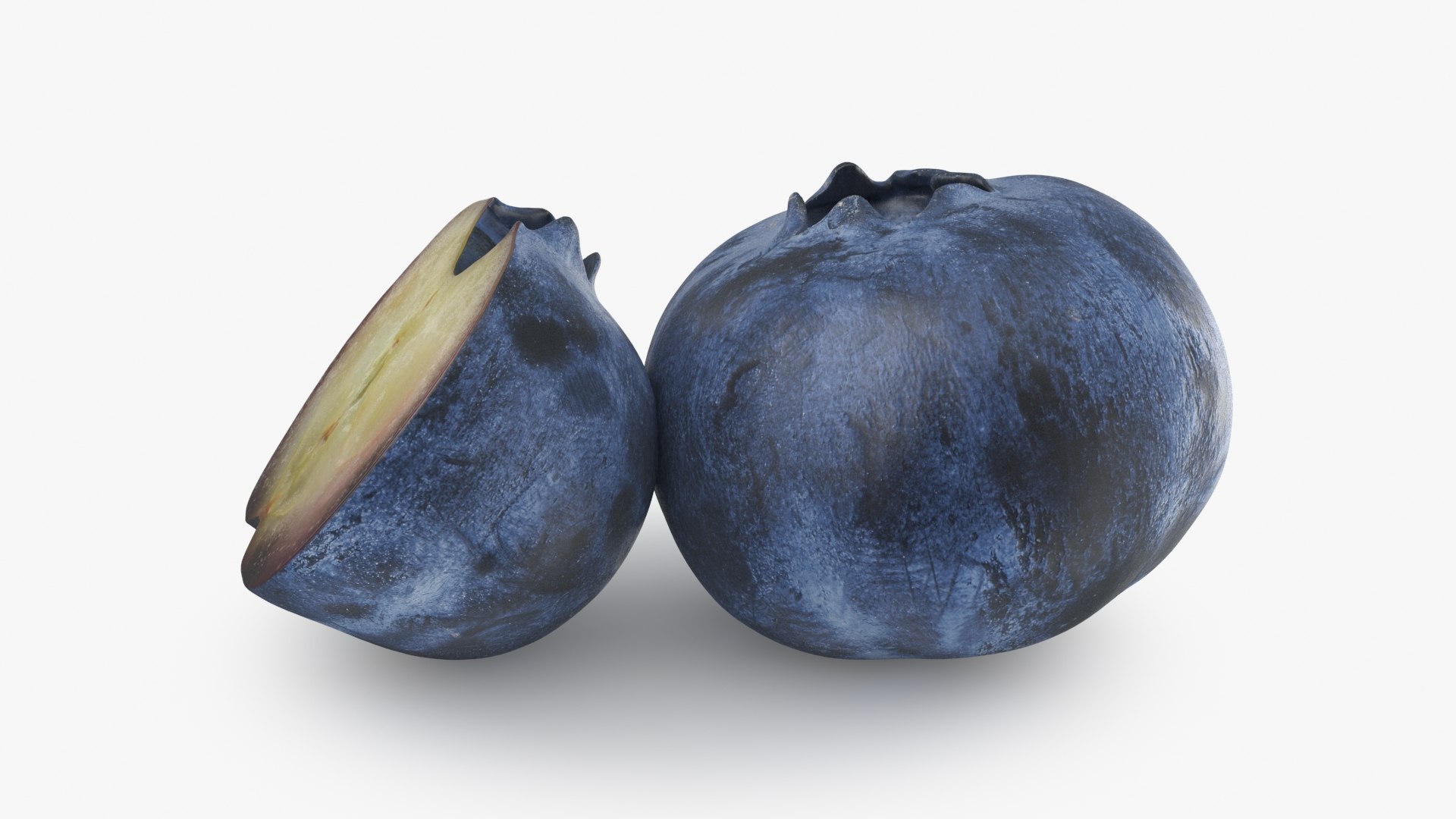 Whole And Half Blueberries 3D Model - TurboSquid 2199417