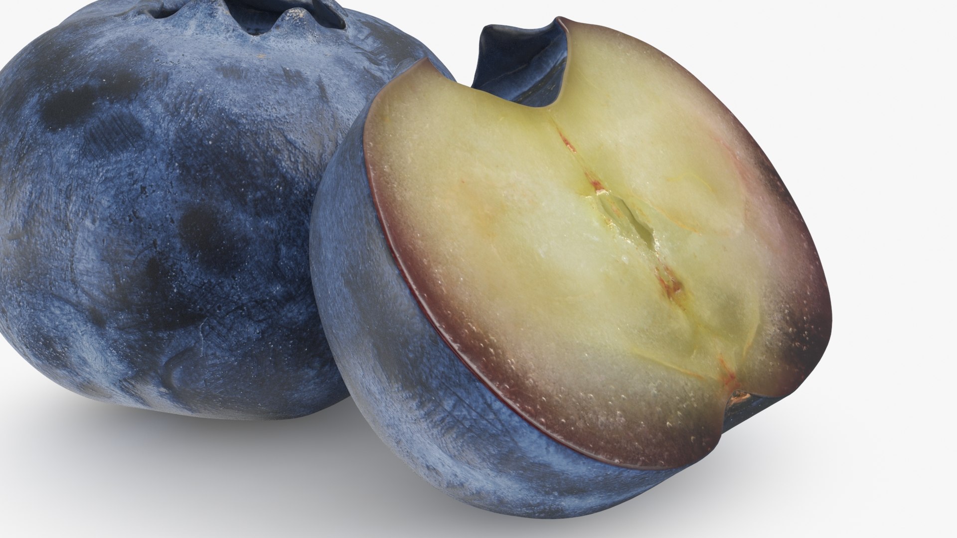 Whole And Half Blueberries 3D Model - TurboSquid 2199417
