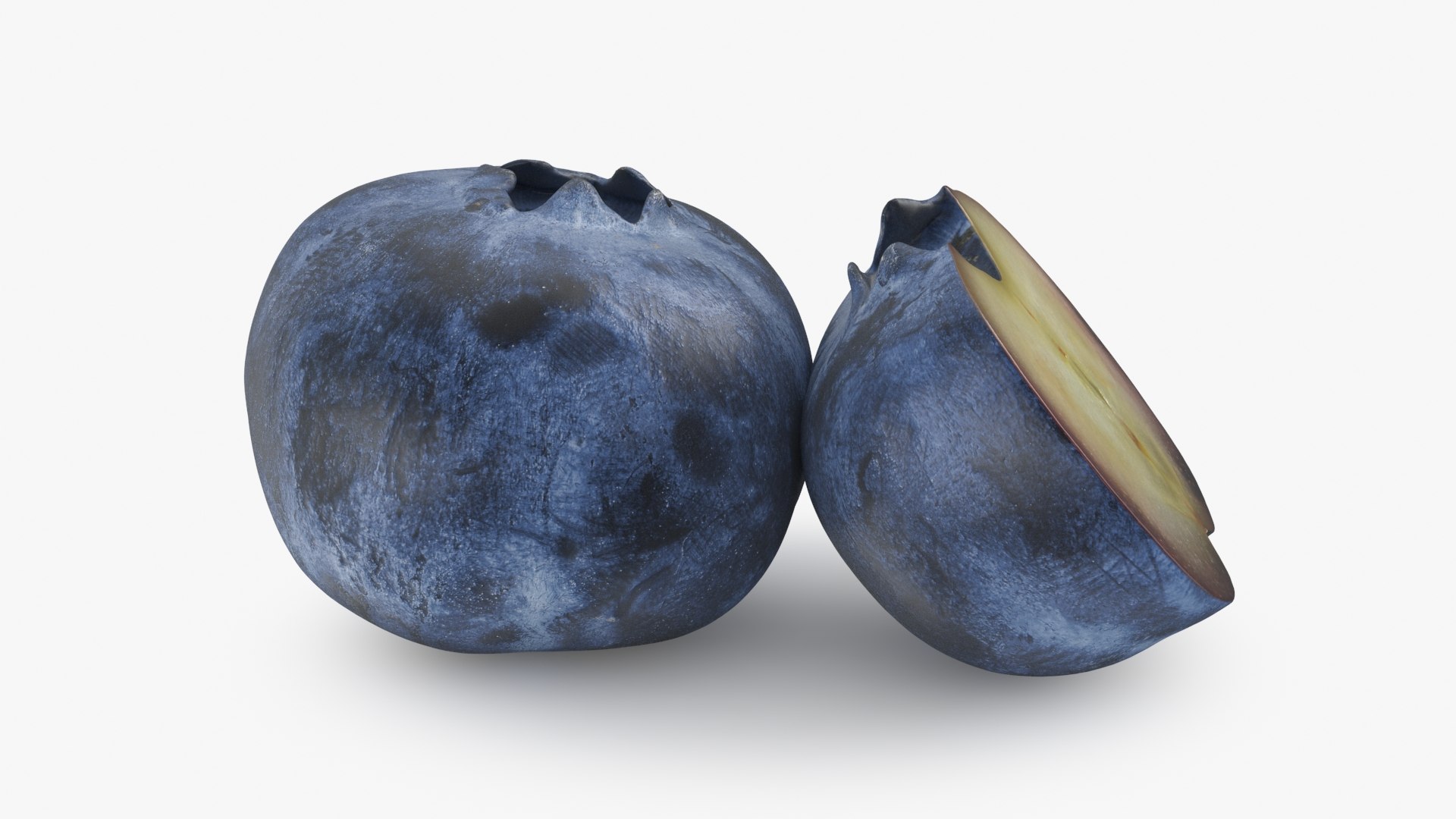 Whole And Half Blueberries 3D Model - TurboSquid 2199417