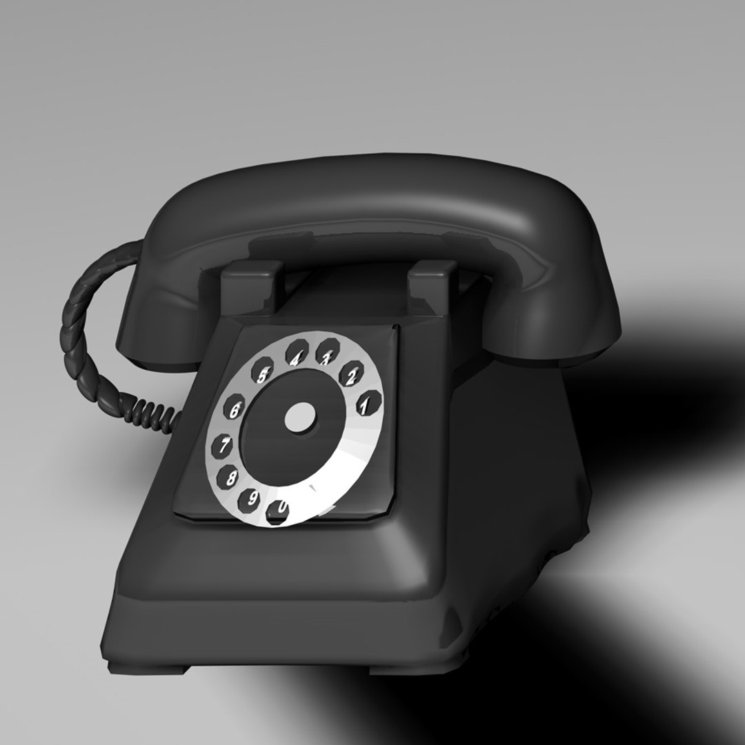3d Model Of Retro Telephone Phone Rotary