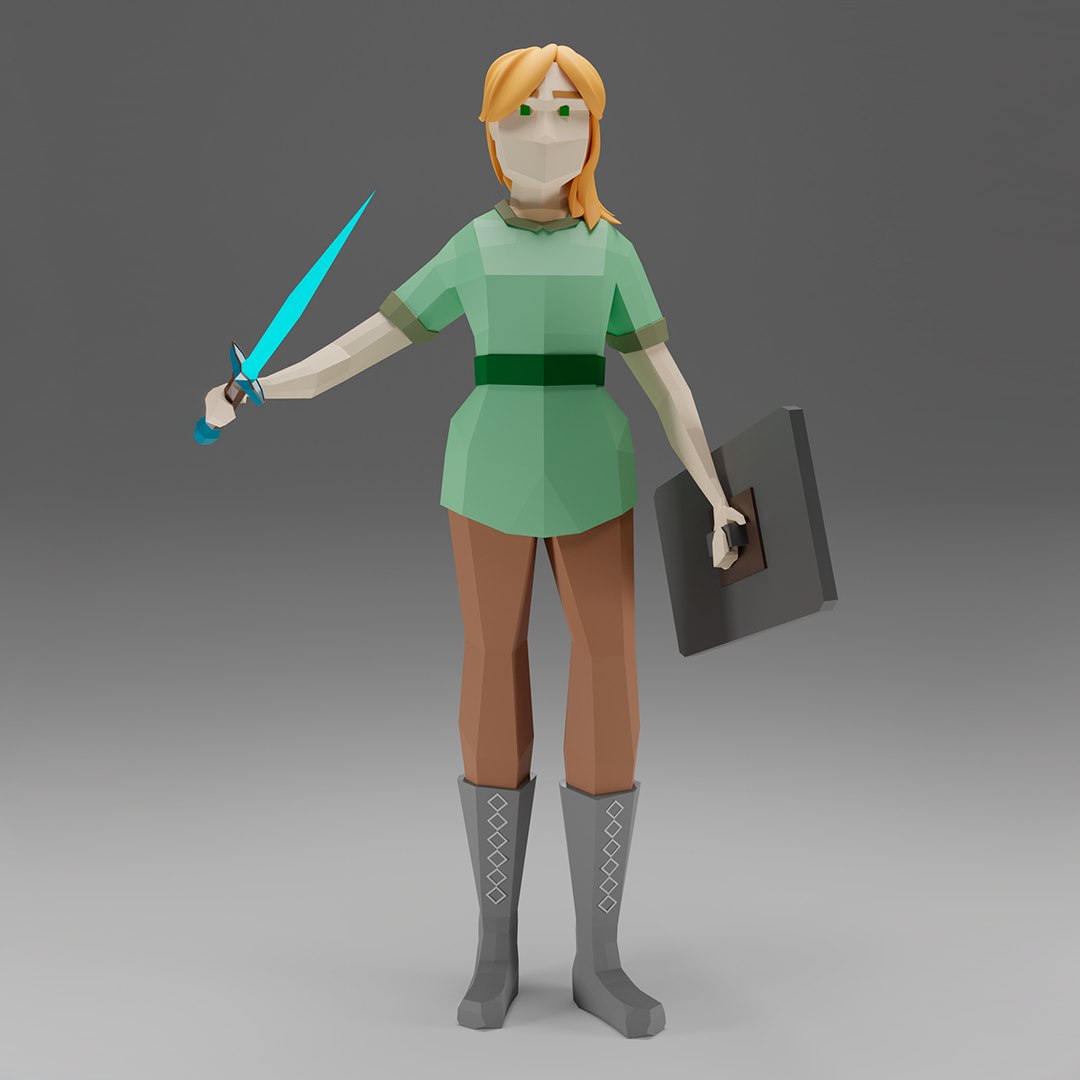 3D Model Stylized Alex Minecraft Low-poly - TurboSquid 1939459