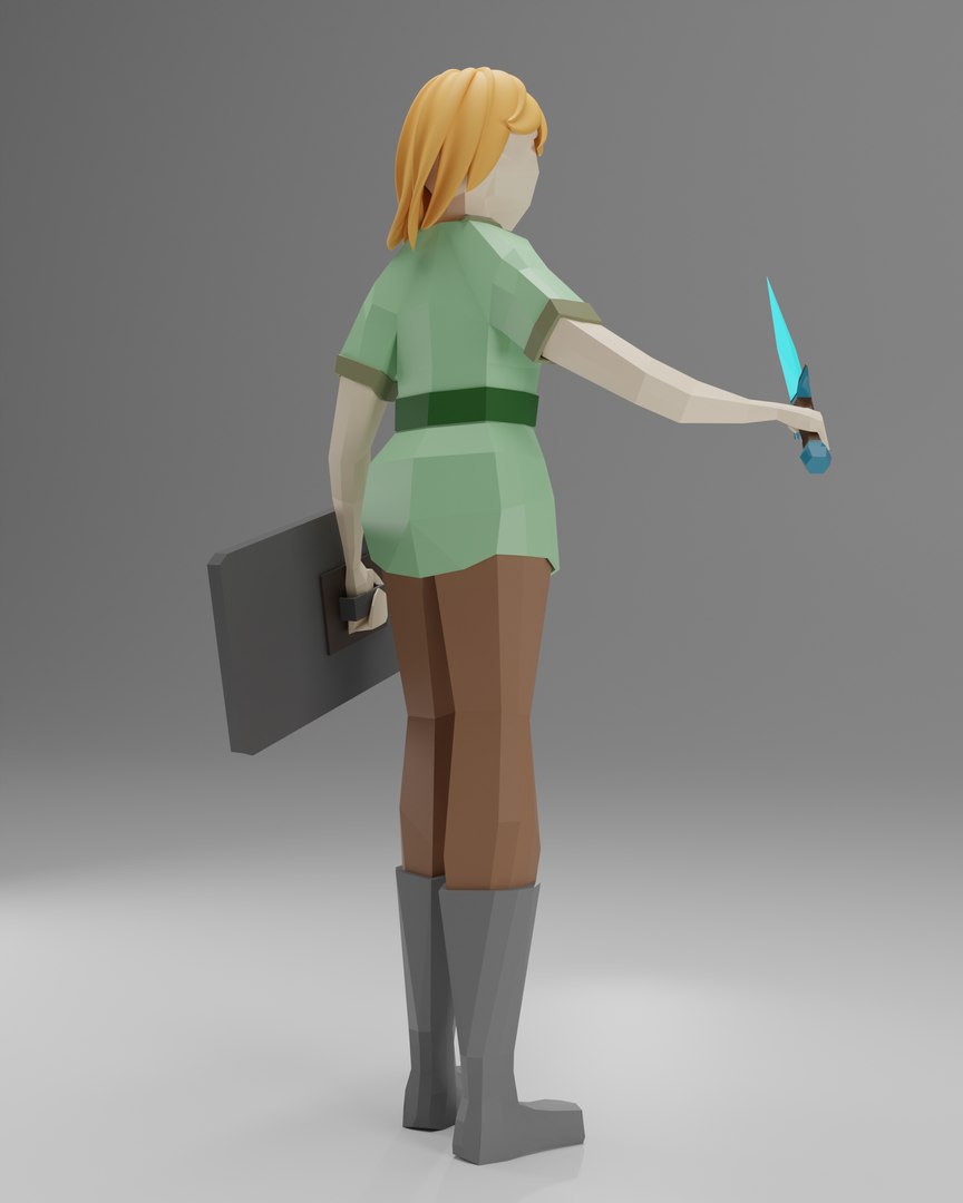 3D Model Stylized Alex Minecraft Low-poly - TurboSquid 1939459