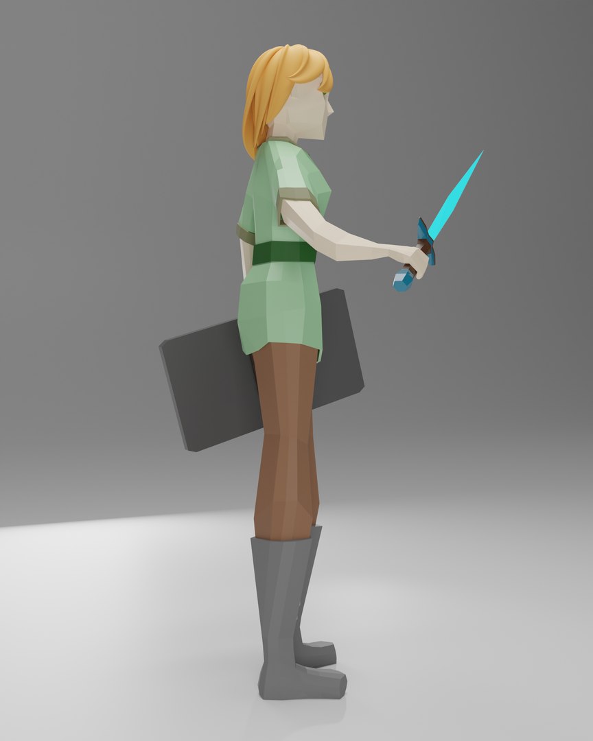 3D Model Stylized Alex Minecraft Low-poly - TurboSquid 1939459