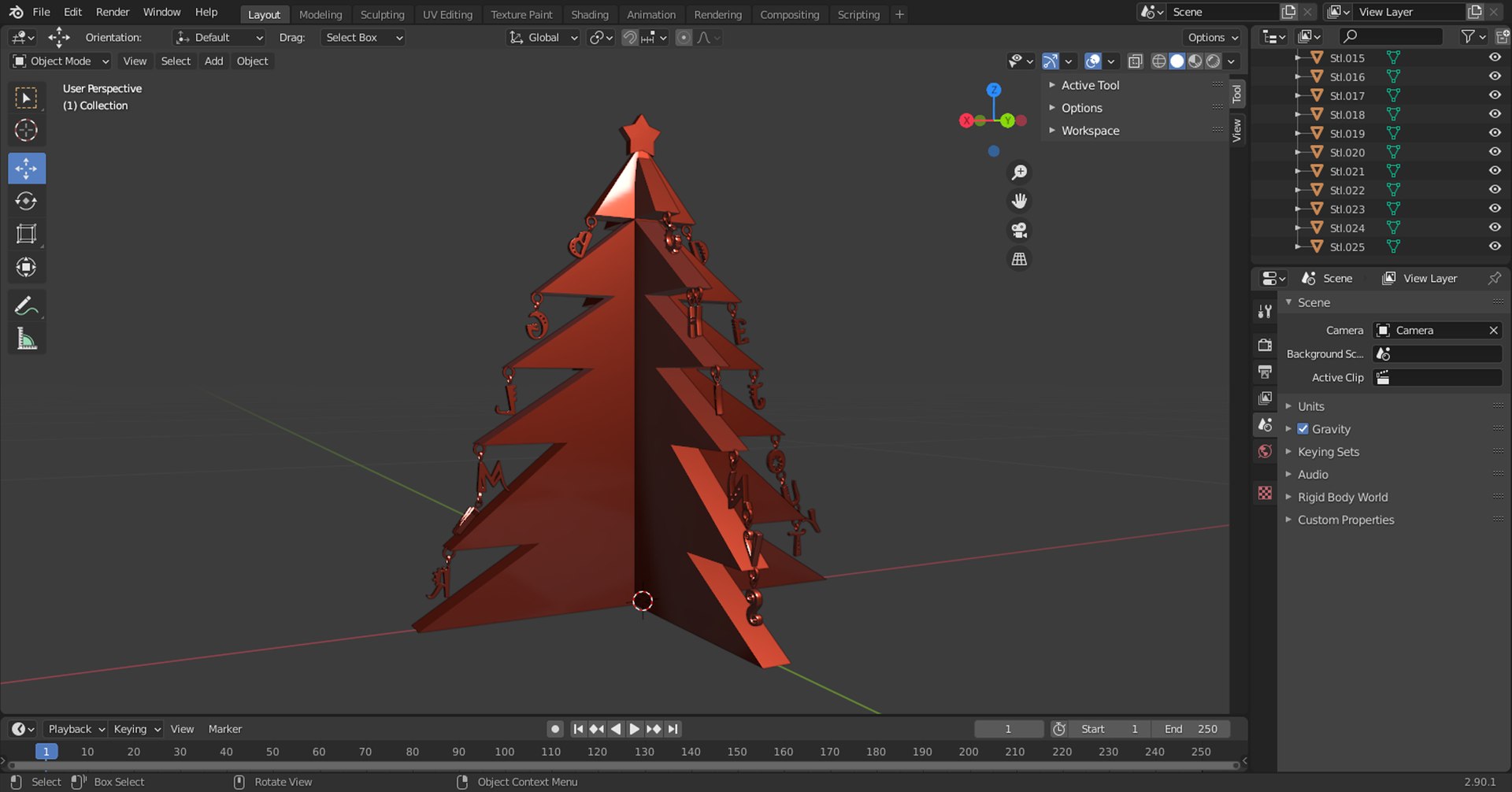 Christmas Tree Feet Height Model - TurboSquid 1656543