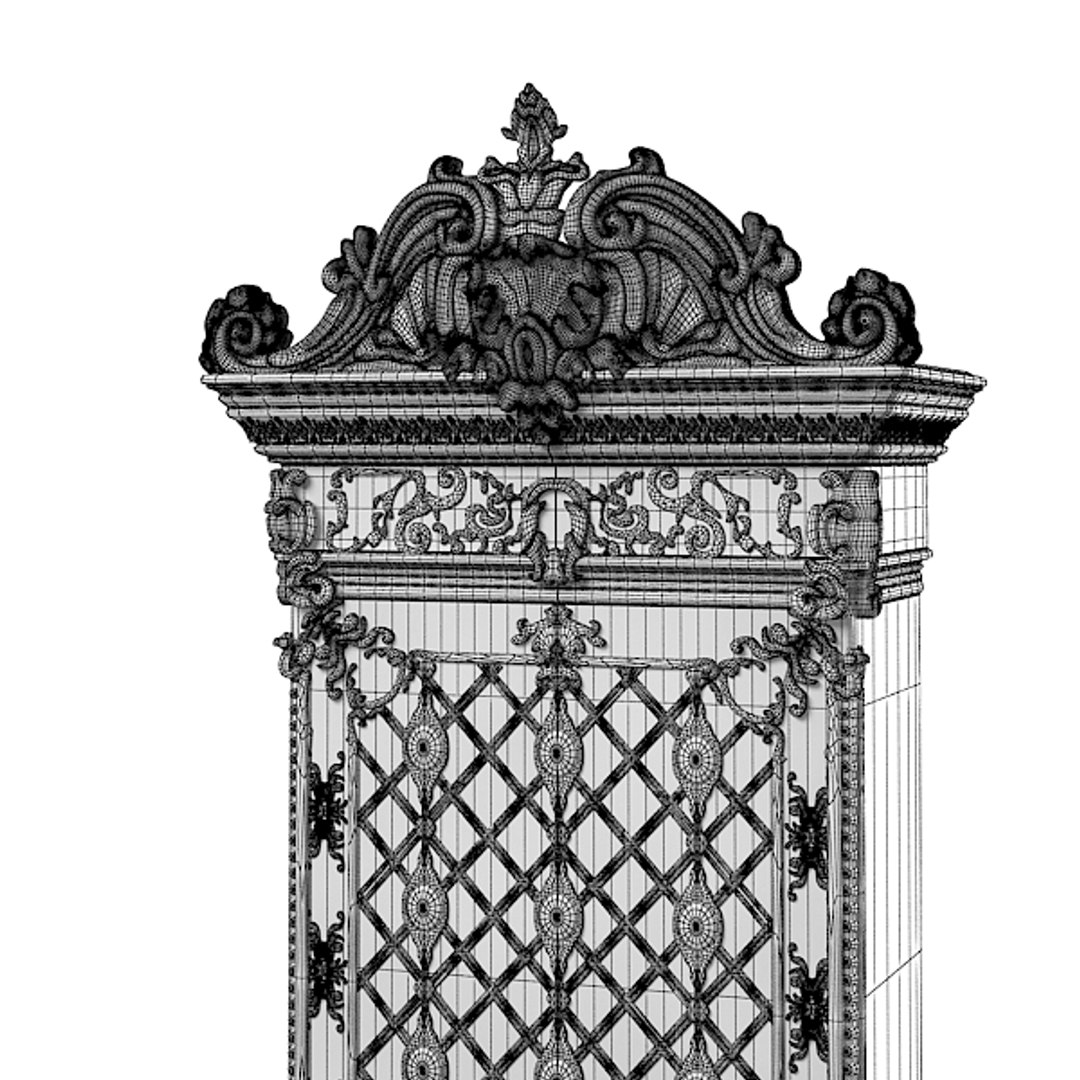 classic baroque tall 3d model