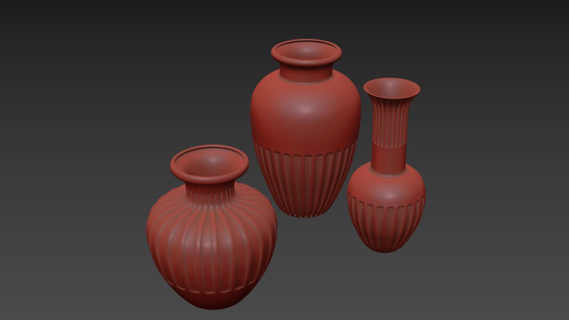 Cannelee Terracotta Vases By Athena Calderone 3D - TurboSquid 2227979