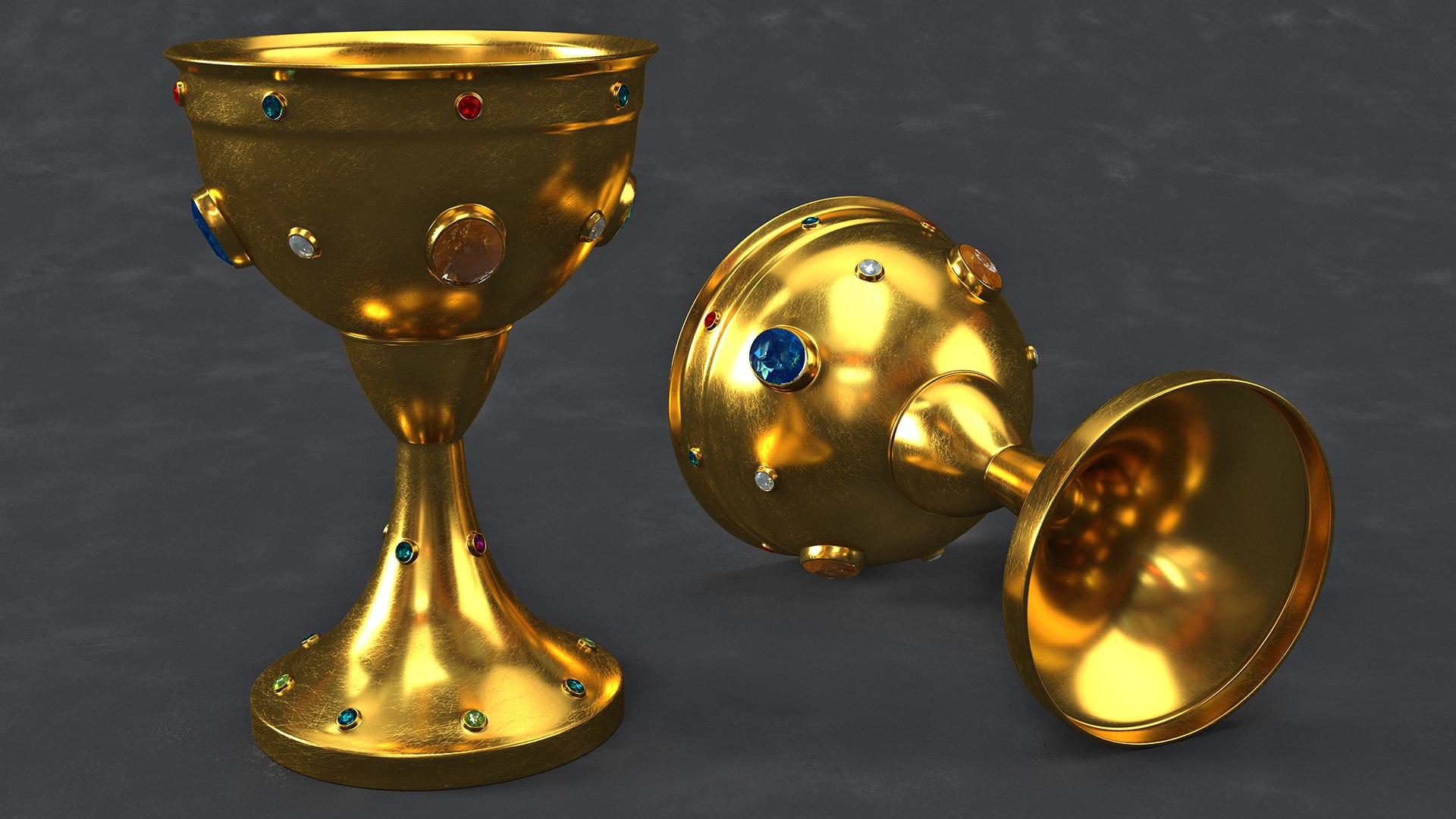 Jeweled cups 3D model - TurboSquid 1620472