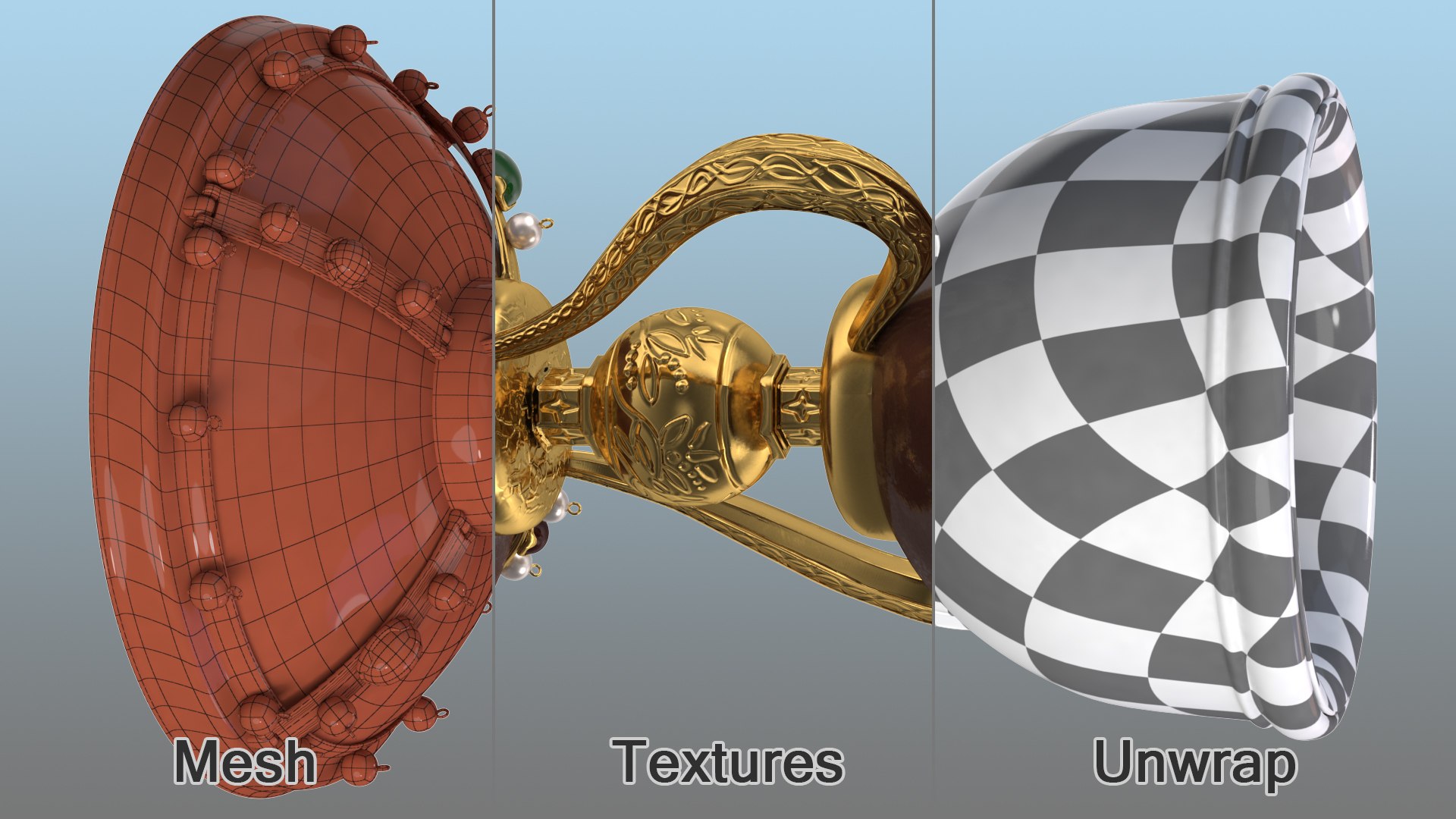 Jeweled cups 3D model - TurboSquid 1620472