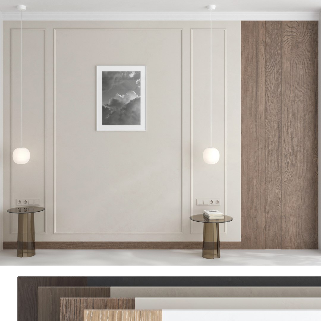 3D Decorative Wall Panel Set 90 - TurboSquid 1957966