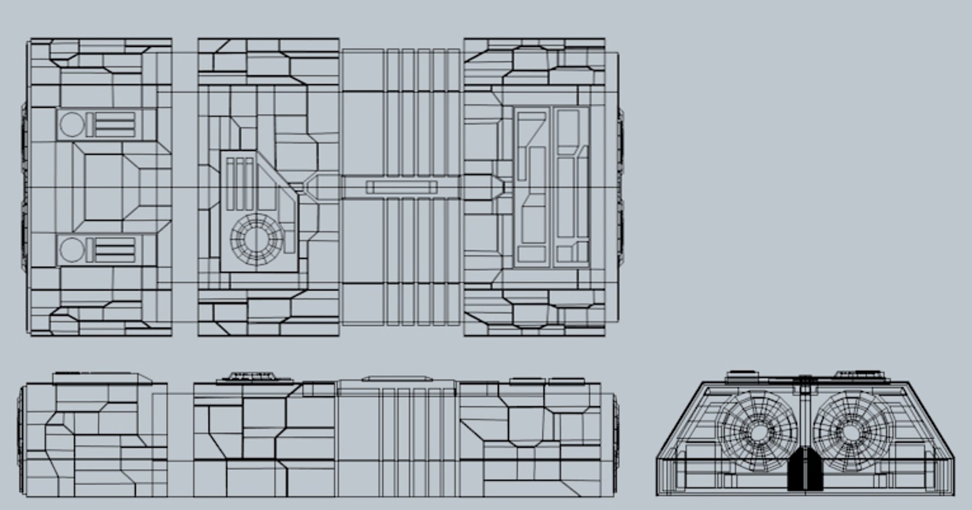 Greeble Structure 3d Model
