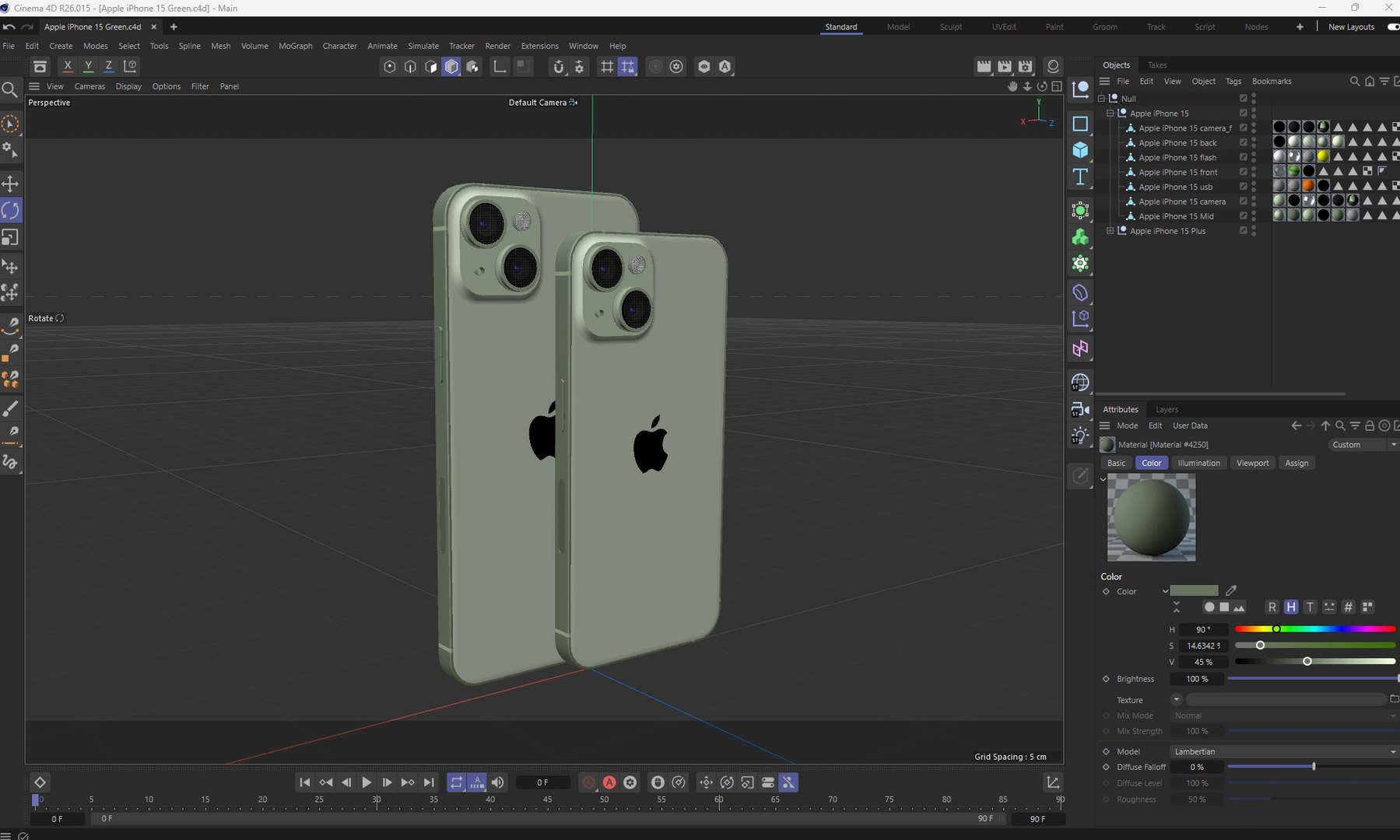 Apple IPhone 15 Green 3D - TurboSquid 2133439