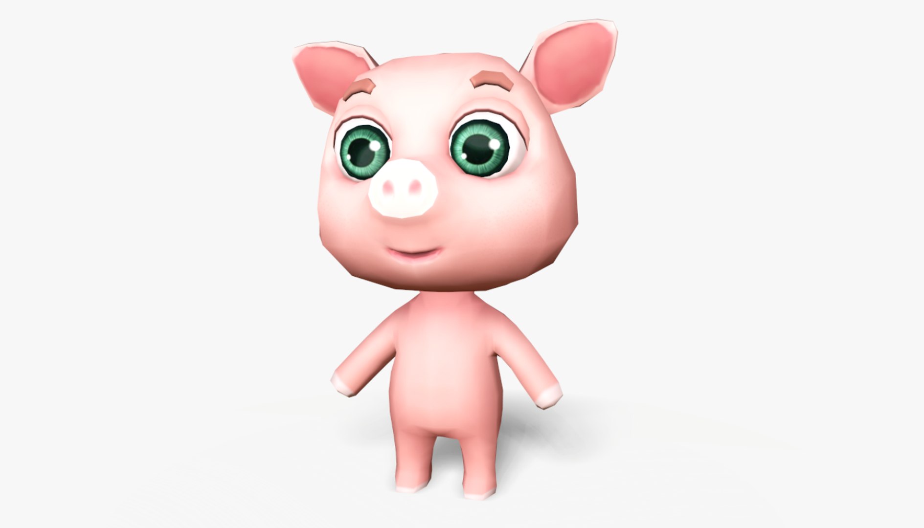 Cute Cartoon Pig Mobile 3D Model - TurboSquid 1395878