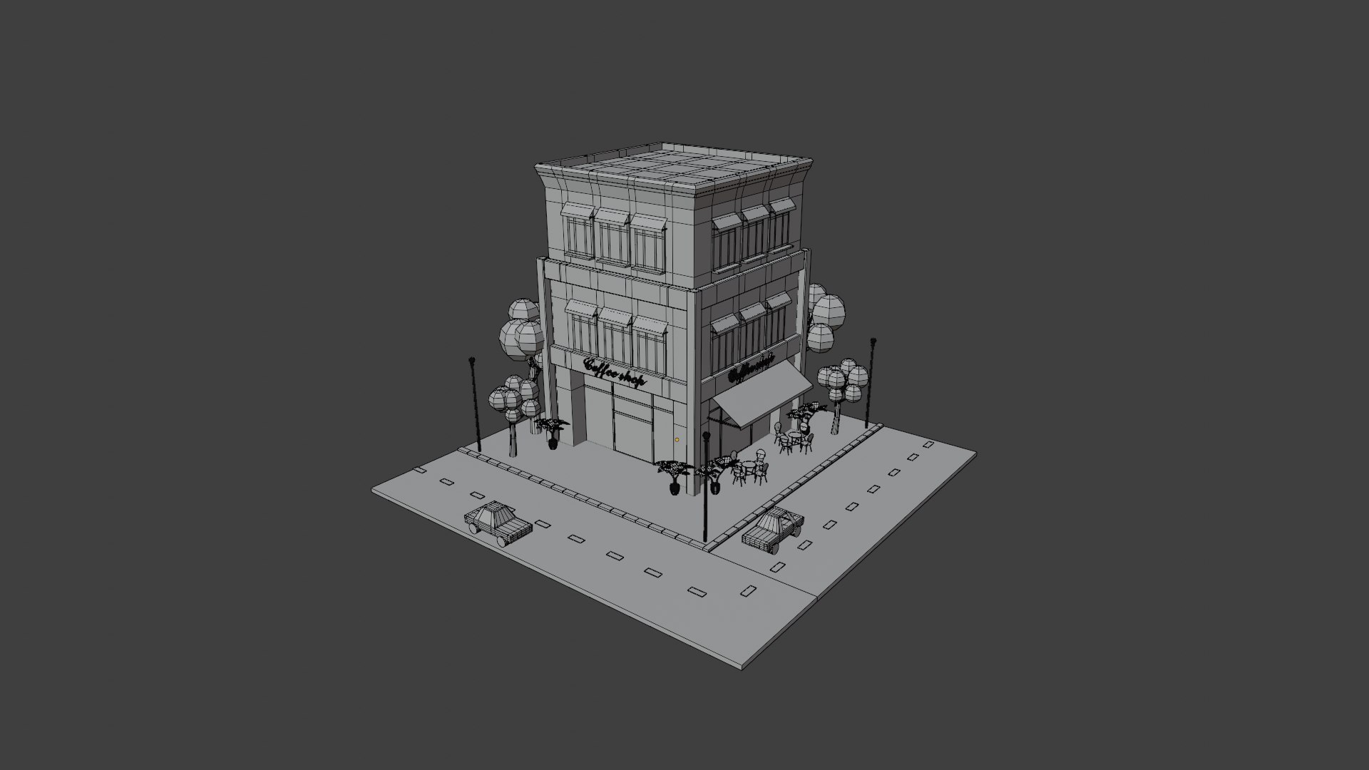 3D low poly caffe model - TurboSquid 1778394