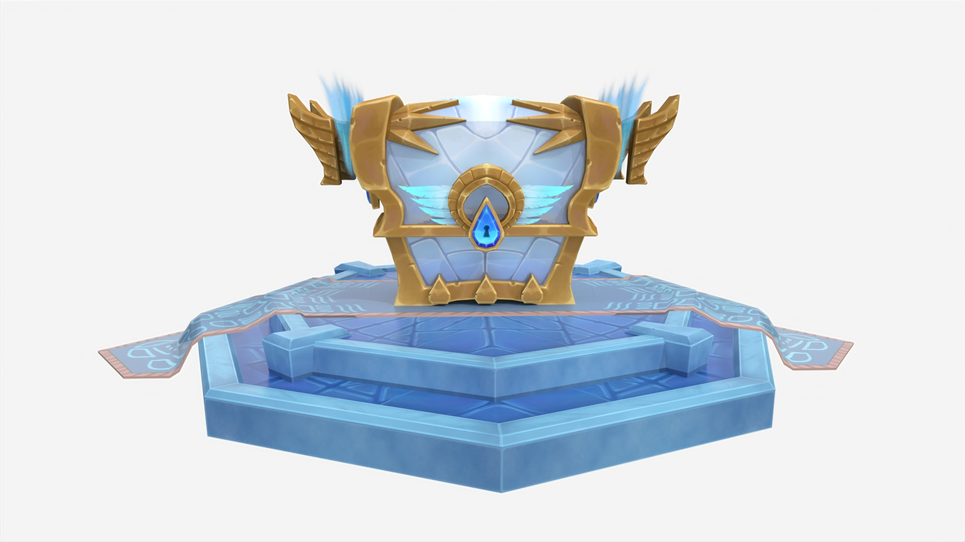 3D Model Chest Stylized Fantasy Treasure Royal Reward Box Cartoon ...