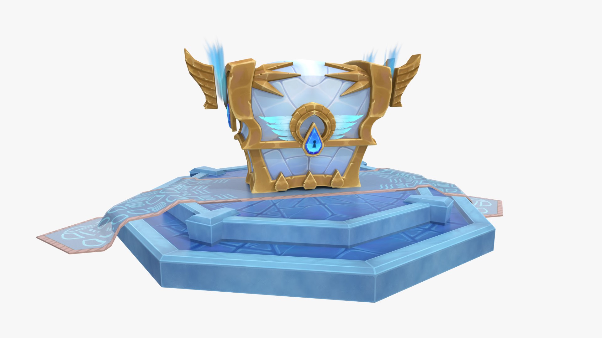 3D Model Chest Stylized Fantasy Treasure Royal Reward Box Cartoon ...