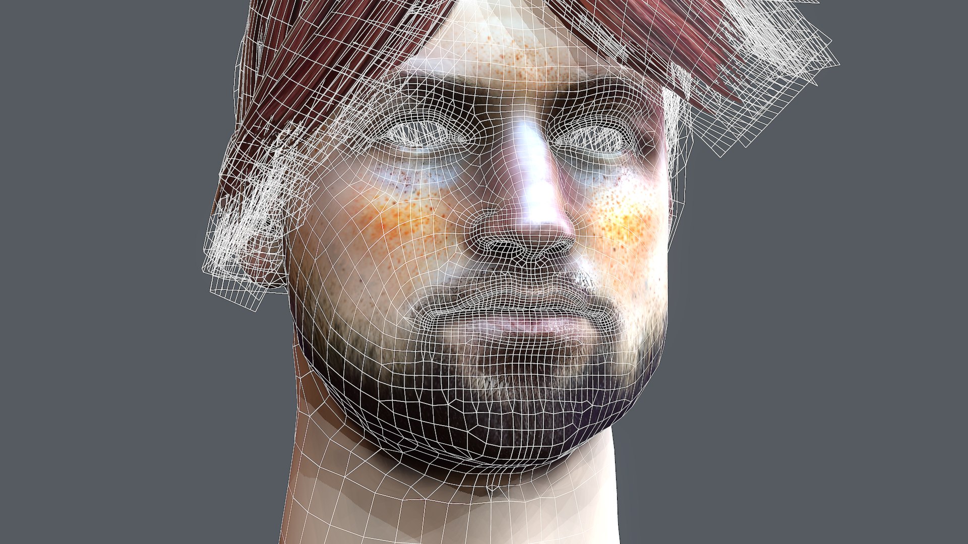 Realistic White Male Head Bundle 3D Model Game Ready Low-poly Low-poly ...