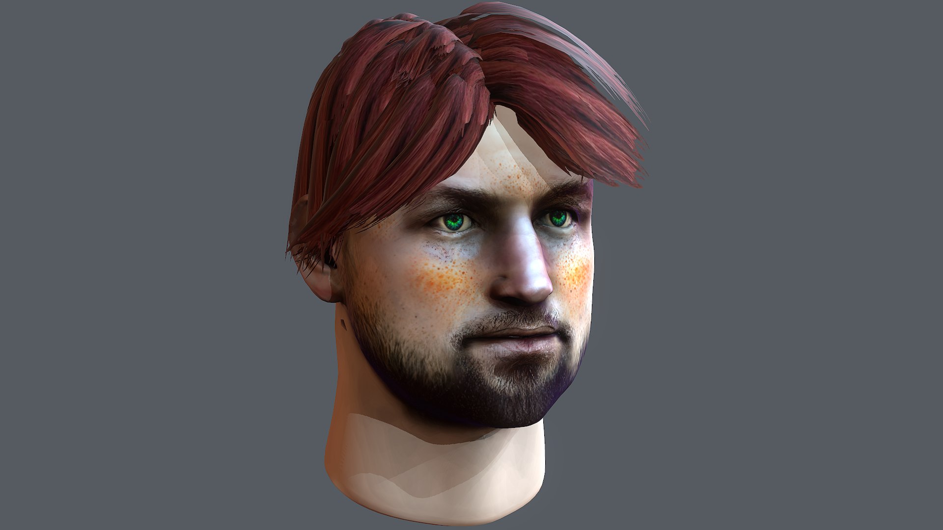 Realistic White Male Head Bundle 3D Model Game Ready Low-poly Low-poly ...