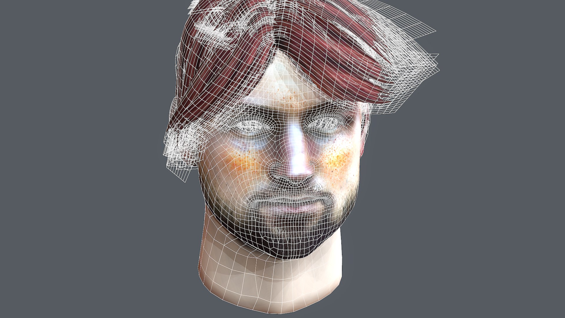 Realistic White Male Head Bundle 3D Model Game Ready Low-poly Low-poly ...