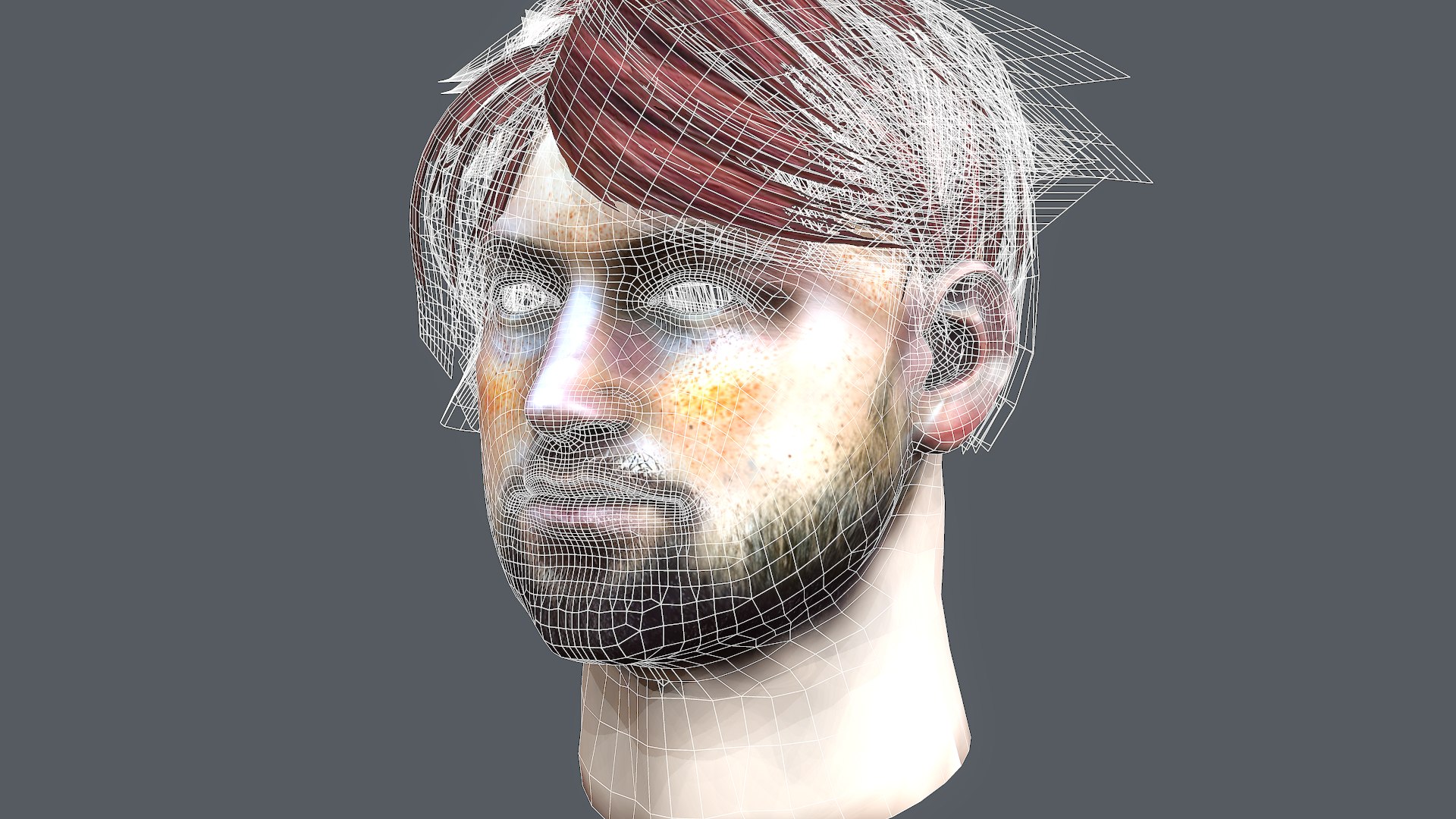 Realistic White Male Head Bundle 3D Model Game Ready Low-poly Low-poly ...