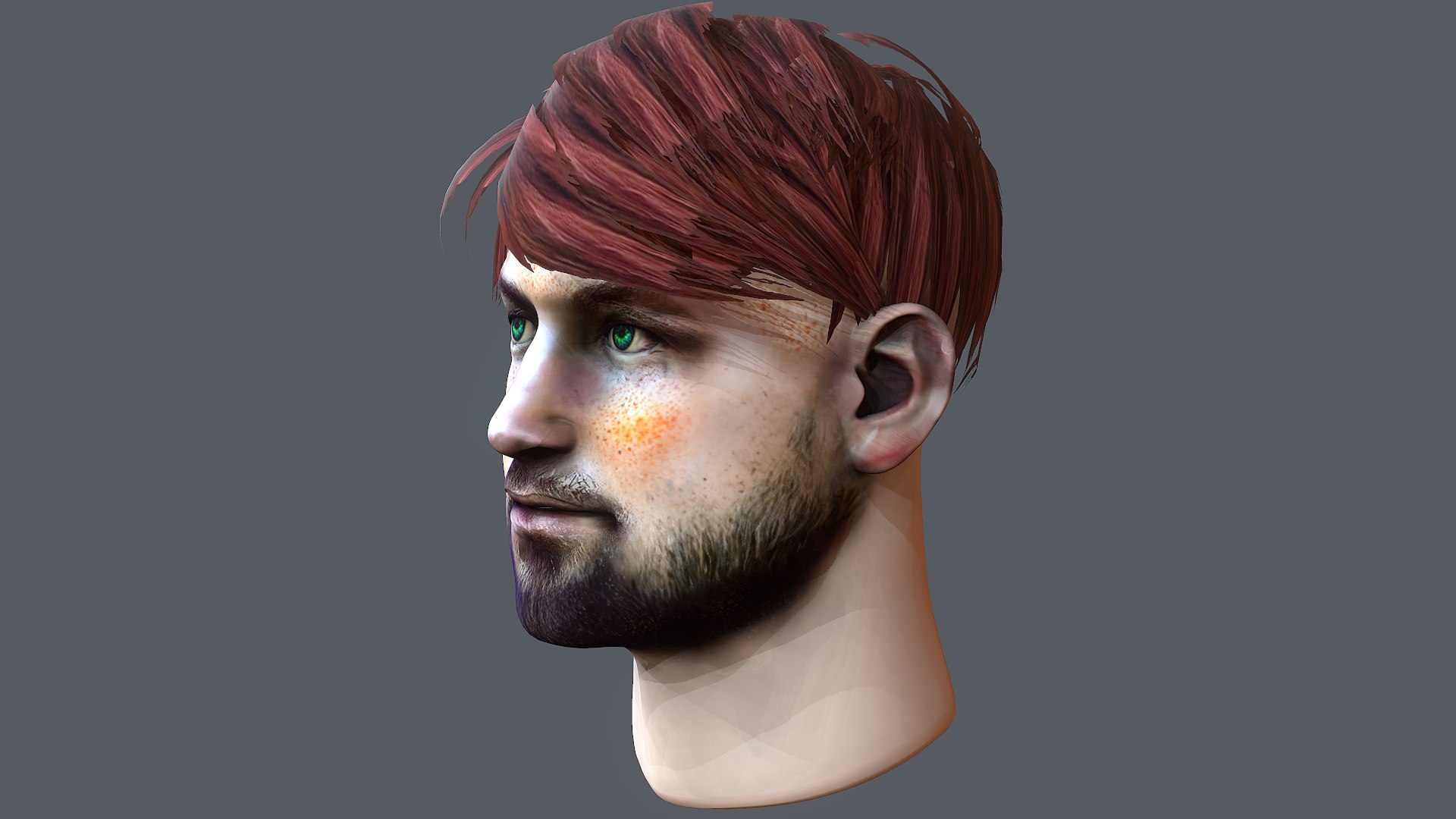 Realistic White Male Head Bundle 3D Model Game Ready Low-poly Low-poly ...