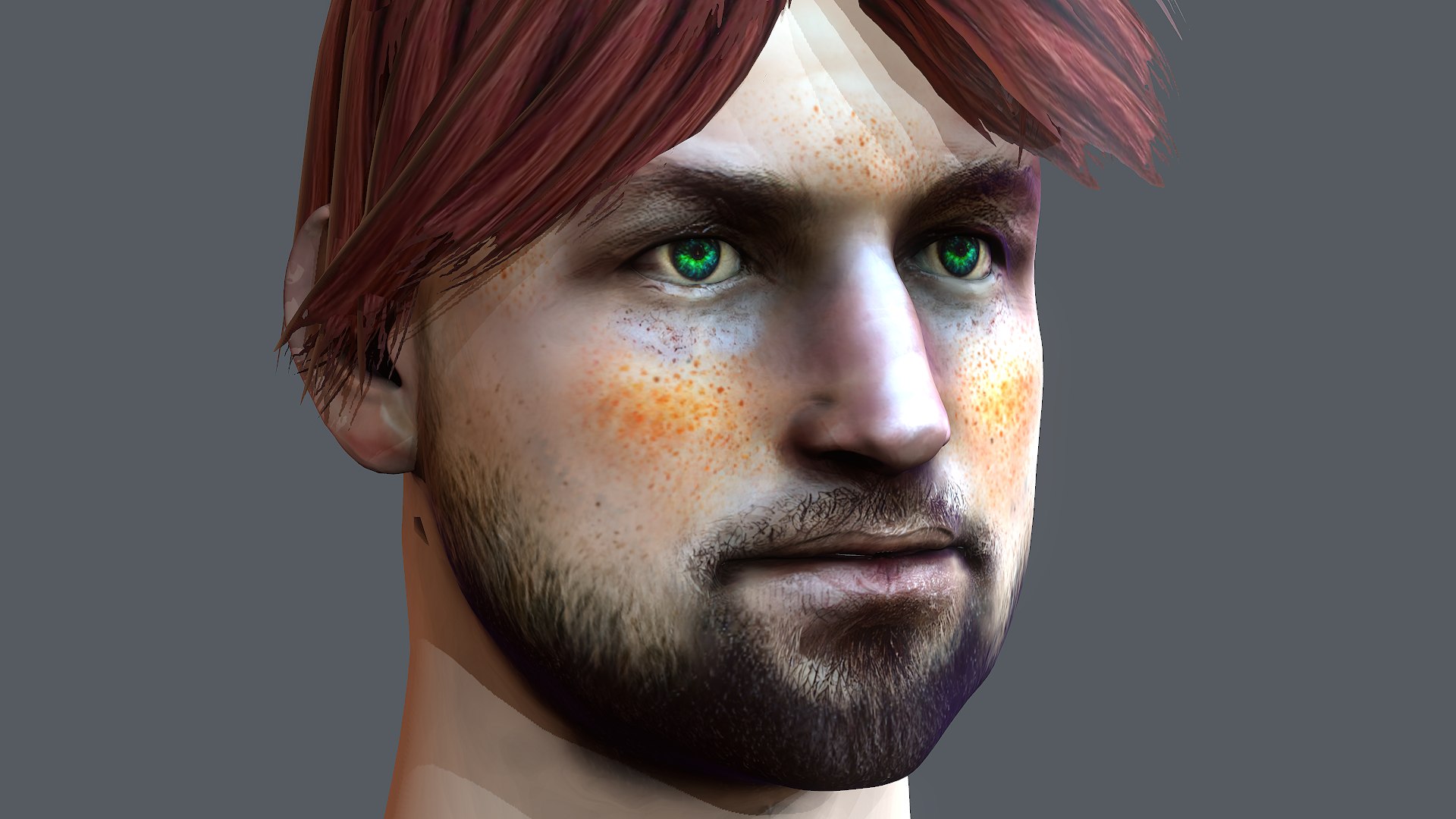 Realistic White Male Head Bundle 3D Model Game Ready Low-poly Low-poly ...