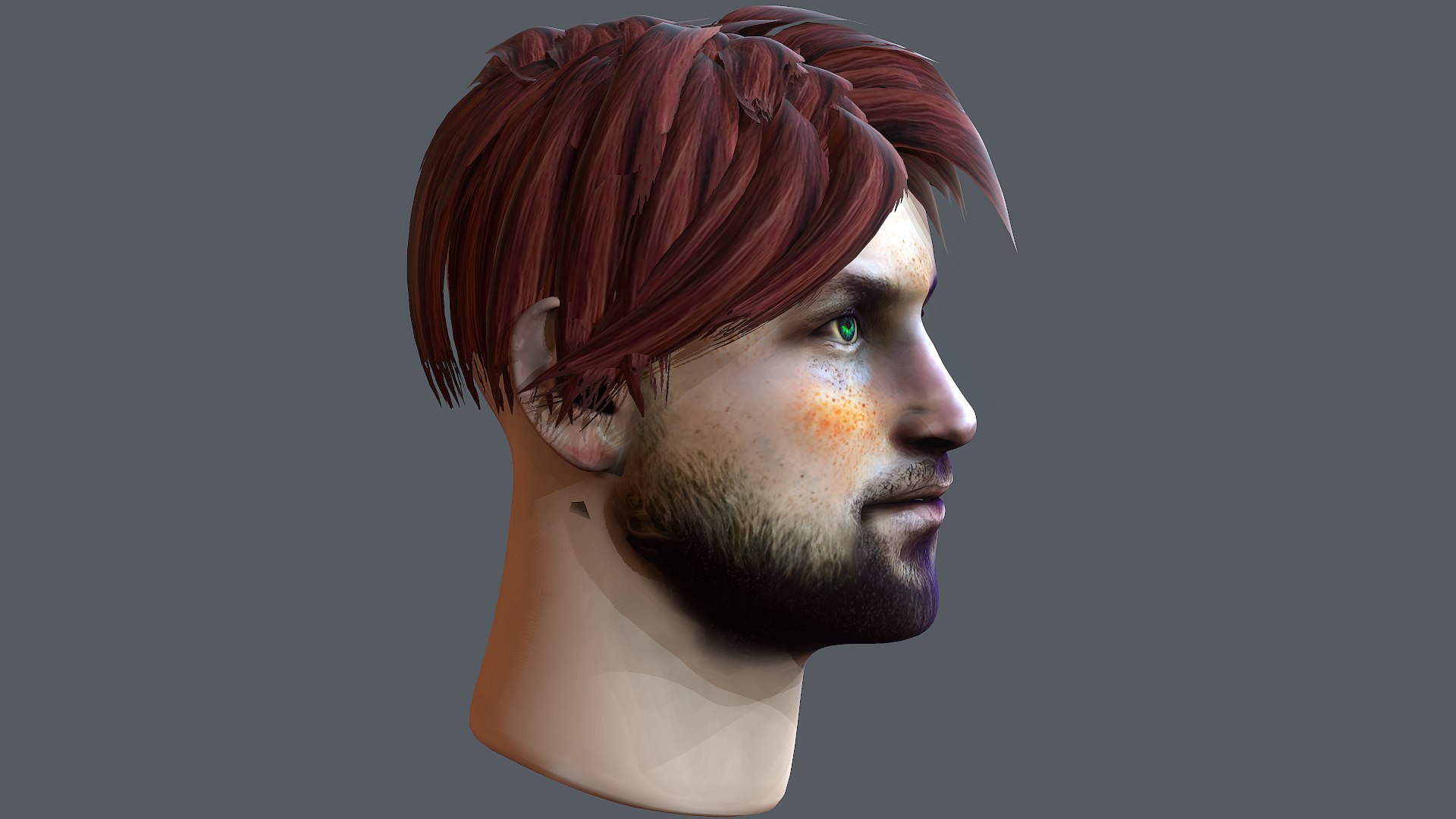 Realistic White Male Head Bundle 3D Model Game Ready Low-poly Low-poly ...