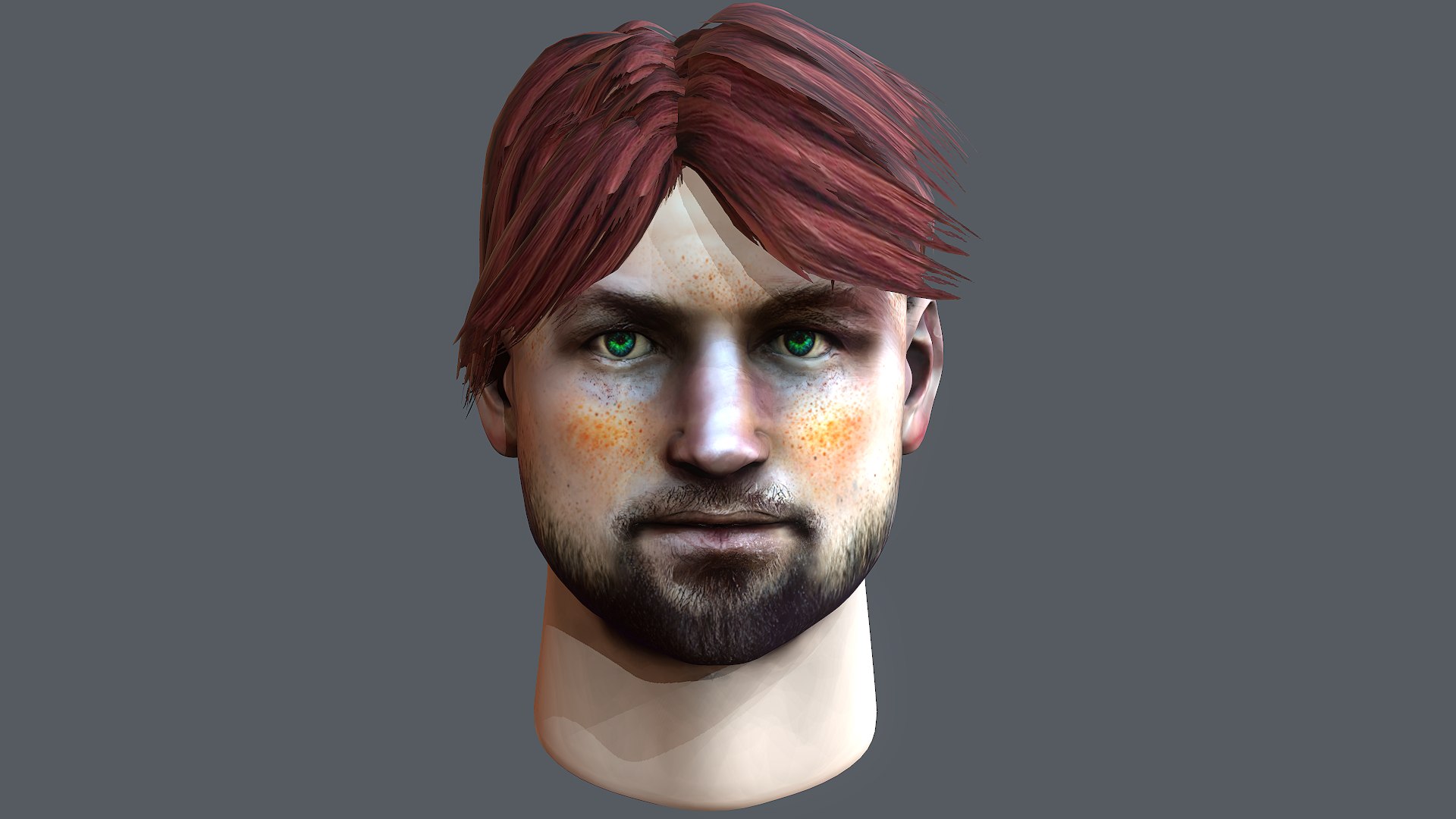 Realistic White Male Head Bundle 3D Model Game Ready Low-poly Low-poly ...