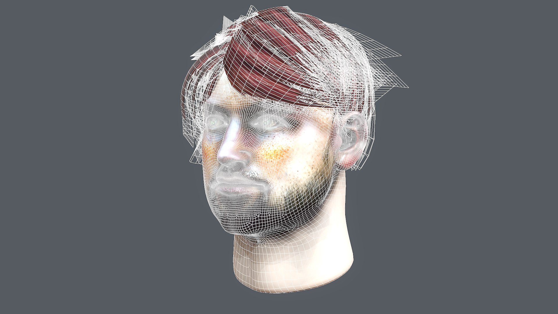 Realistic White Male Head Bundle 3D Model Game Ready Low-poly Low-poly ...