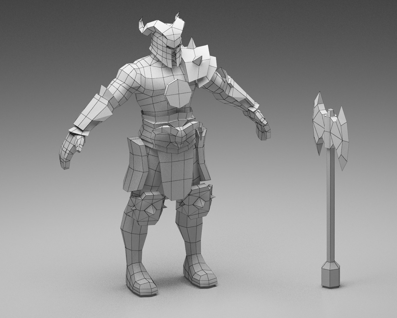 3d war warrior model