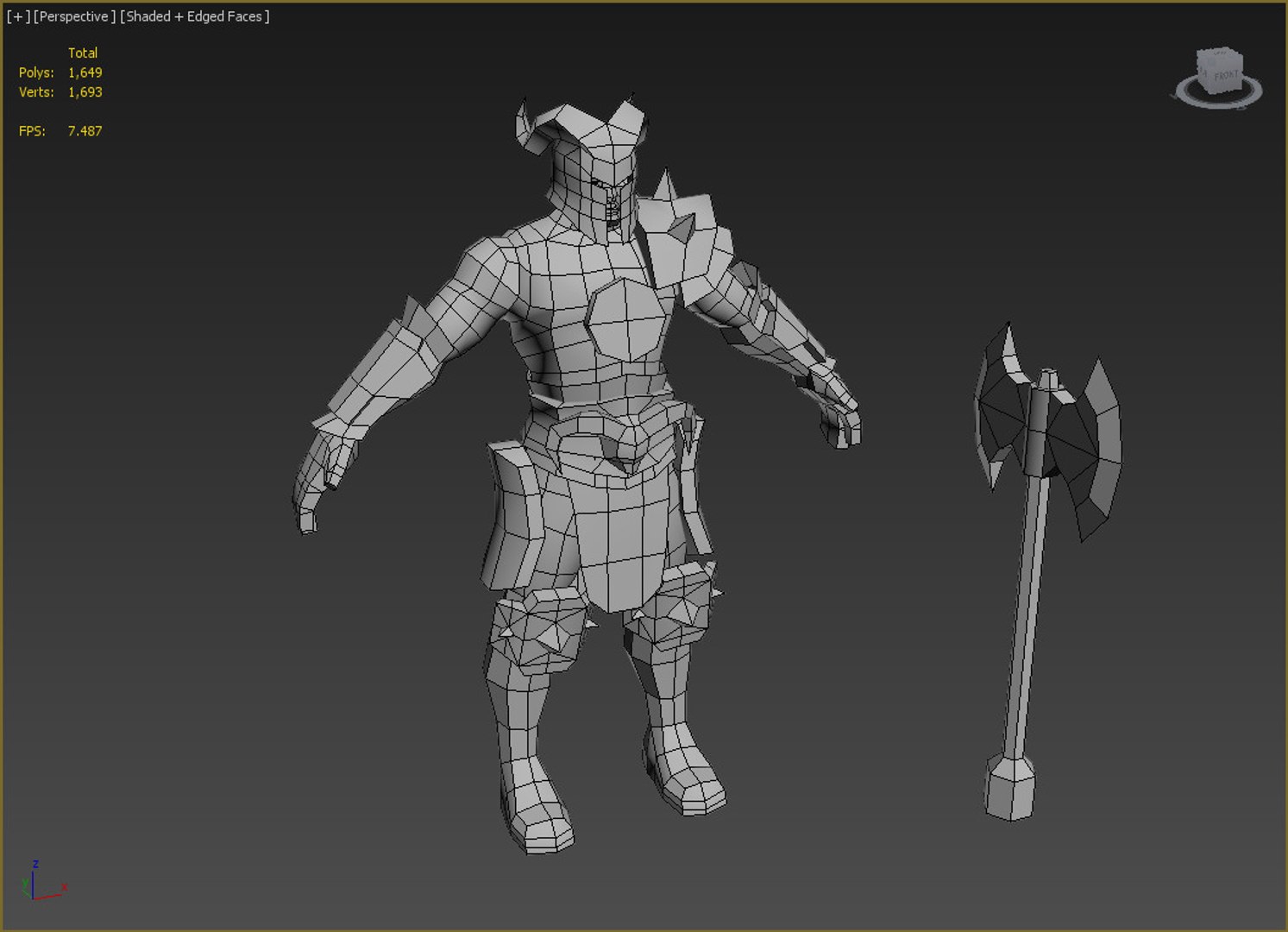 3d war warrior model