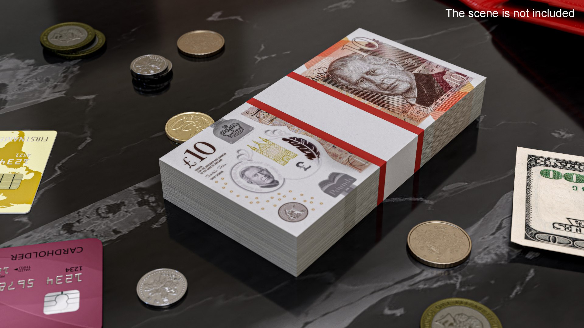 UK Currency 10 Pounds Banknotes Pack 3D - TurboSquid 2258161
