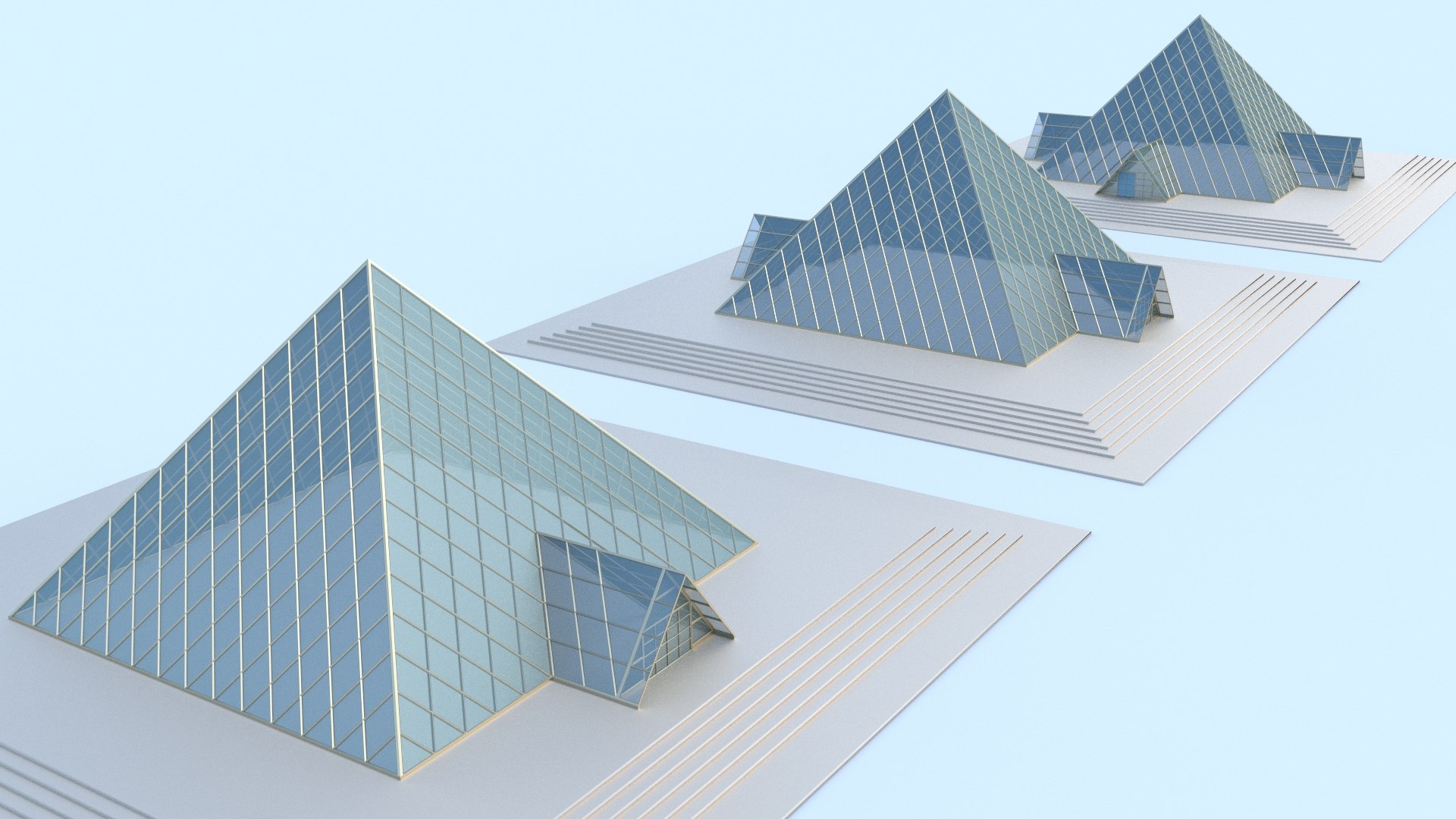 3d X Small Glass Pyramid Doors