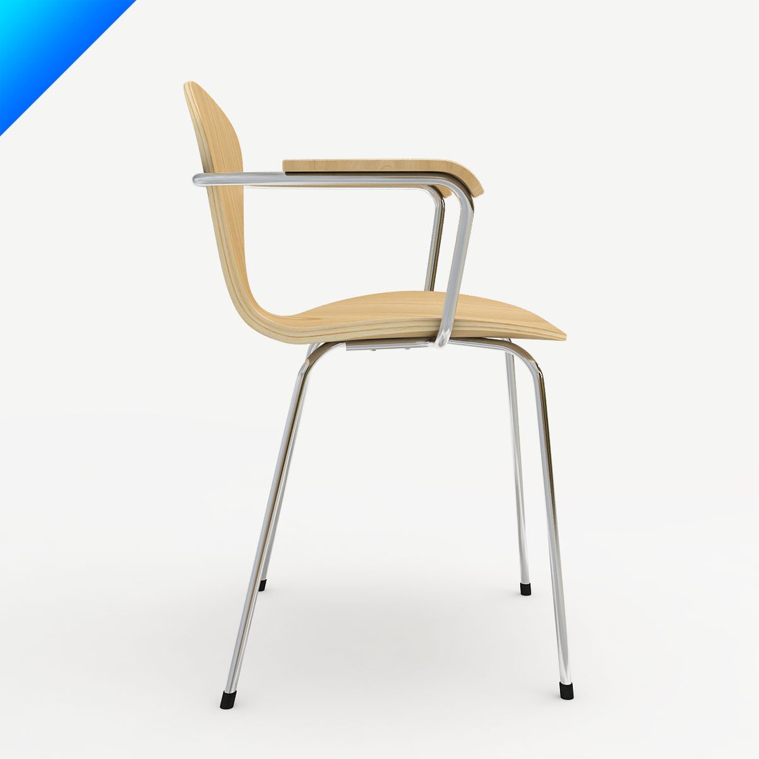 3d Cherner Metal Leg Arm Chair Model