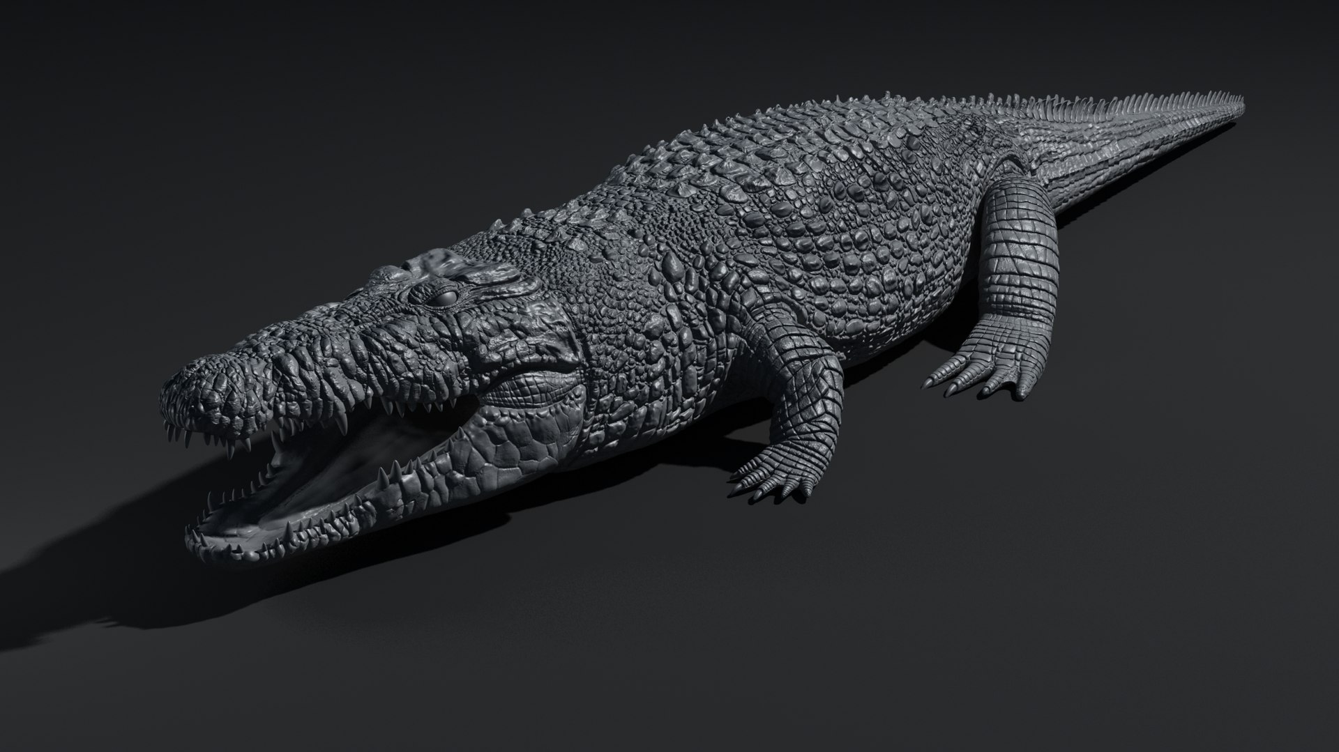 3d realistic crocodile rigged model