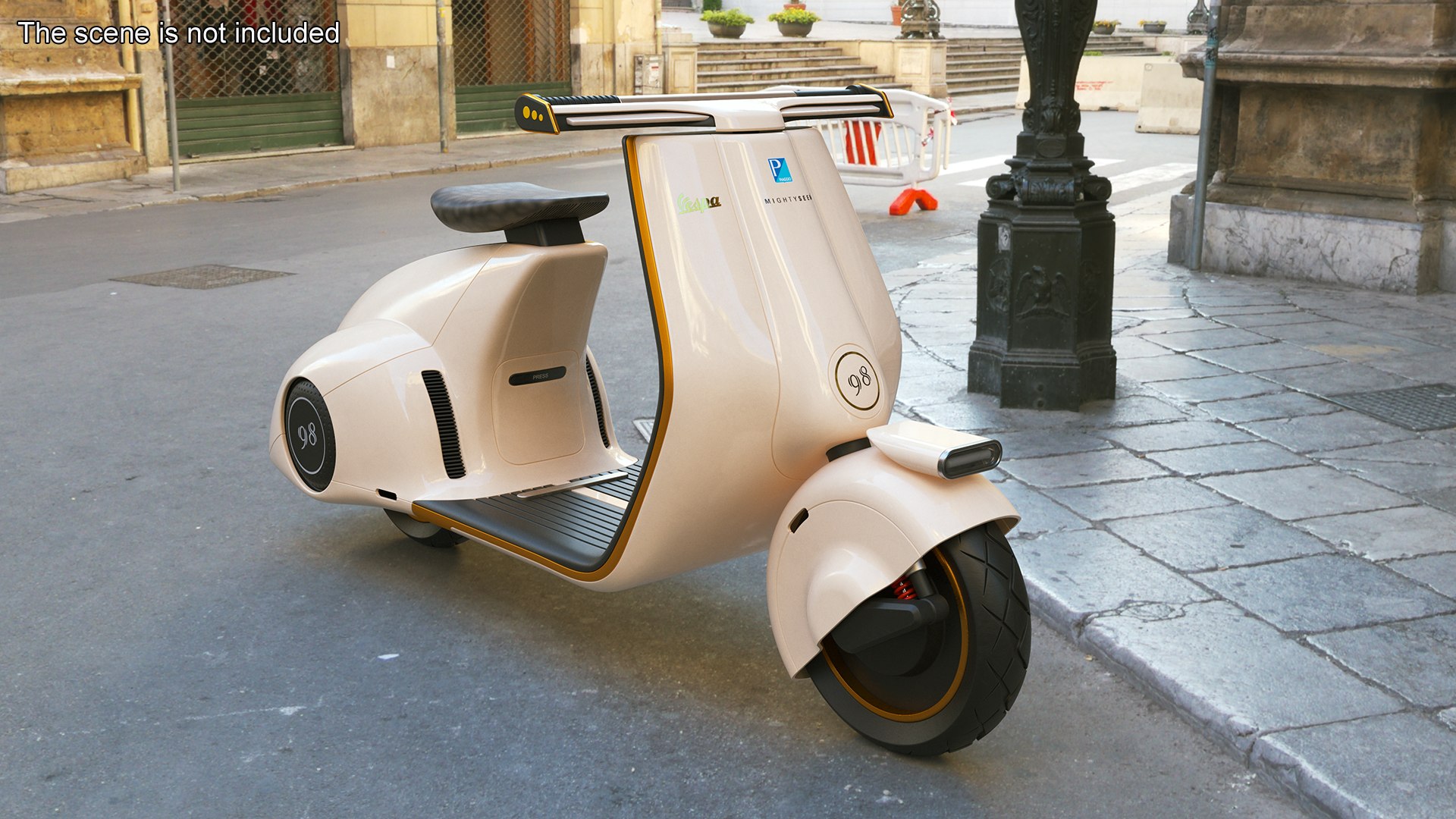 Electric Scooter Vespa 98 Beige Model - TurboSquid 2223778