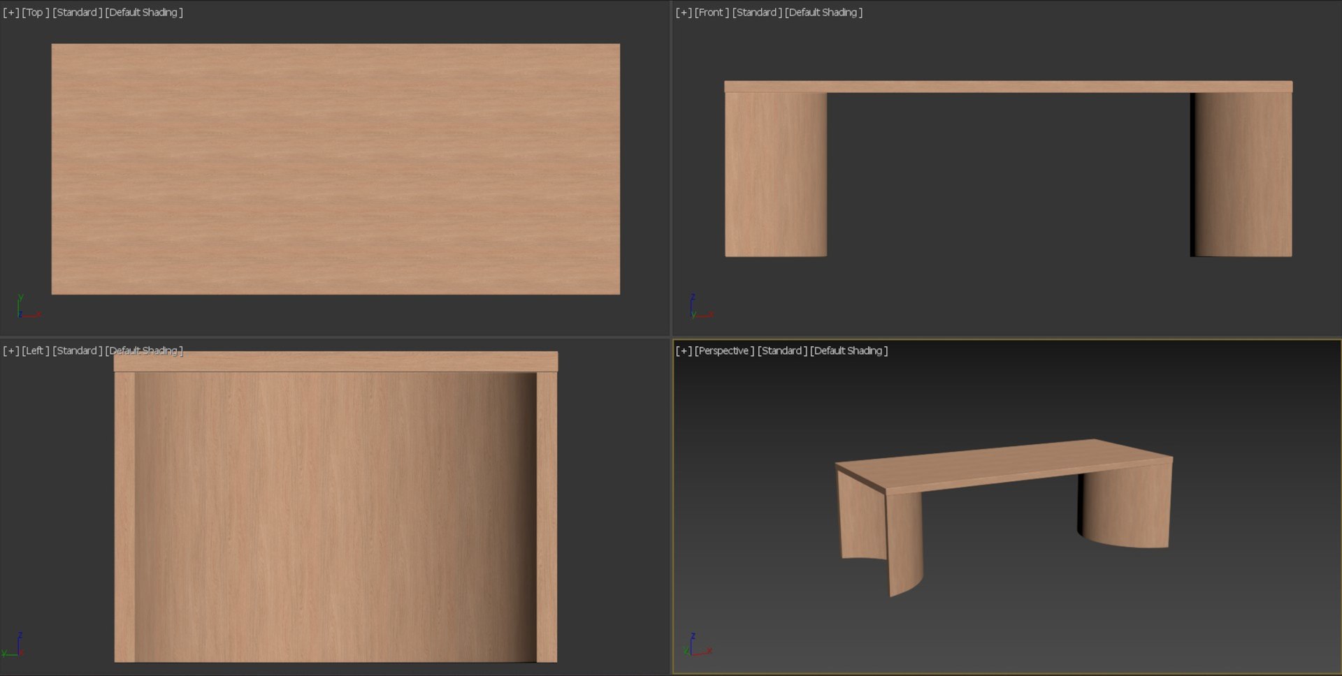 3D Curved Wooden Dining Table Model - TurboSquid 2437733