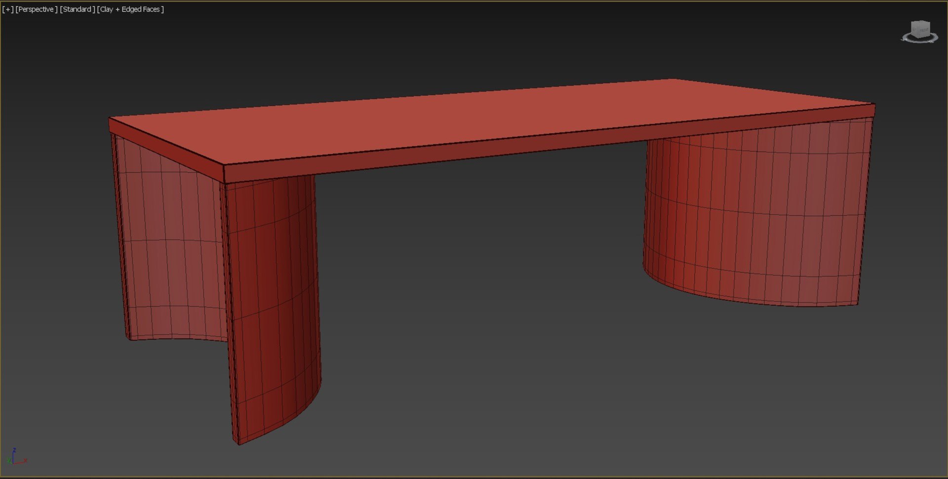 3D Curved Wooden Dining Table Model - TurboSquid 2437733