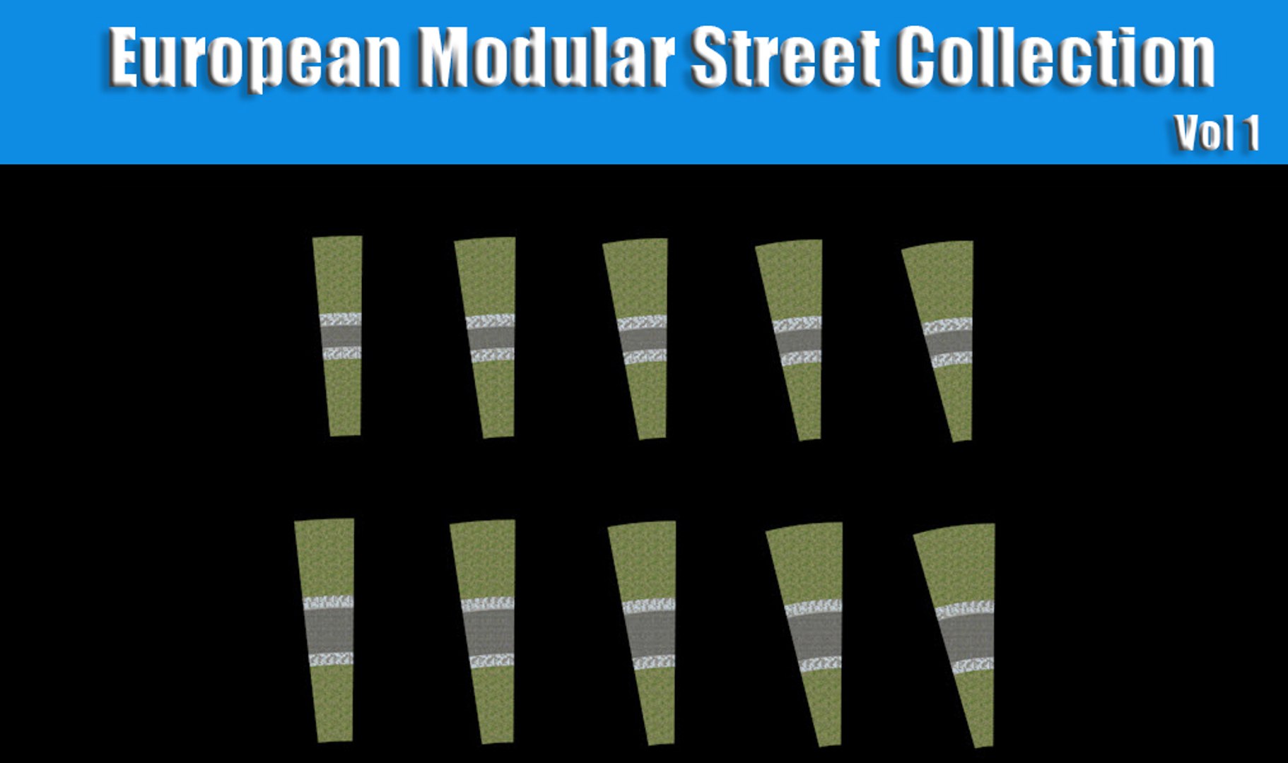 Modular European Street Road Model - TurboSquid 1354625