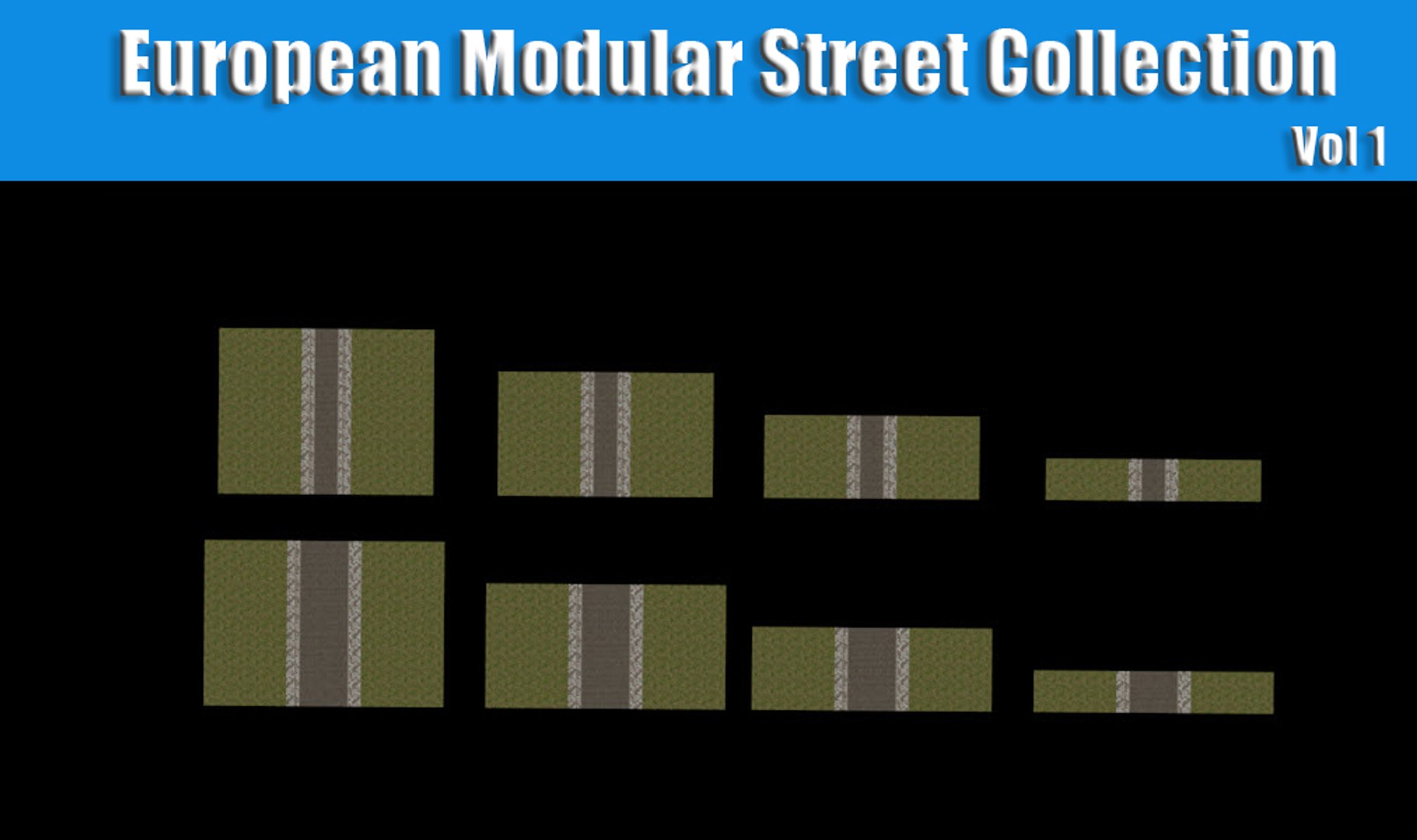 Modular European Street Road Model - TurboSquid 1354625