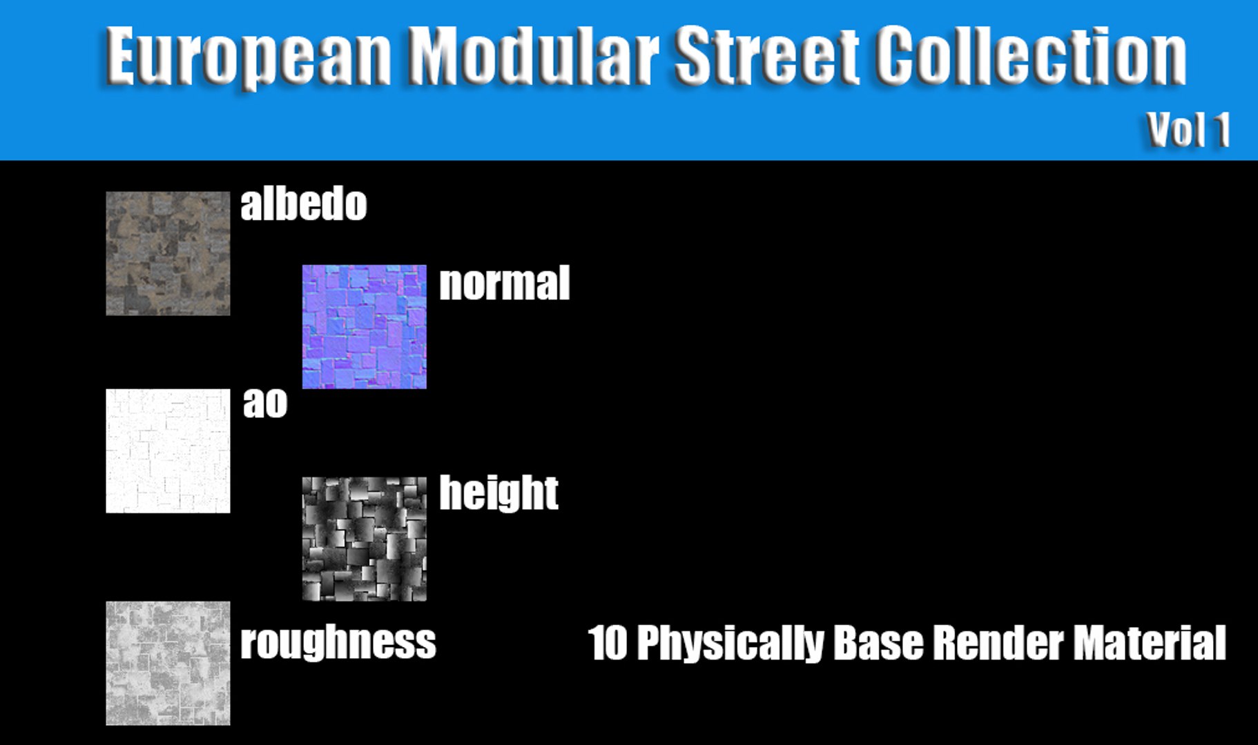 Modular European Street Road Model - TurboSquid 1354625