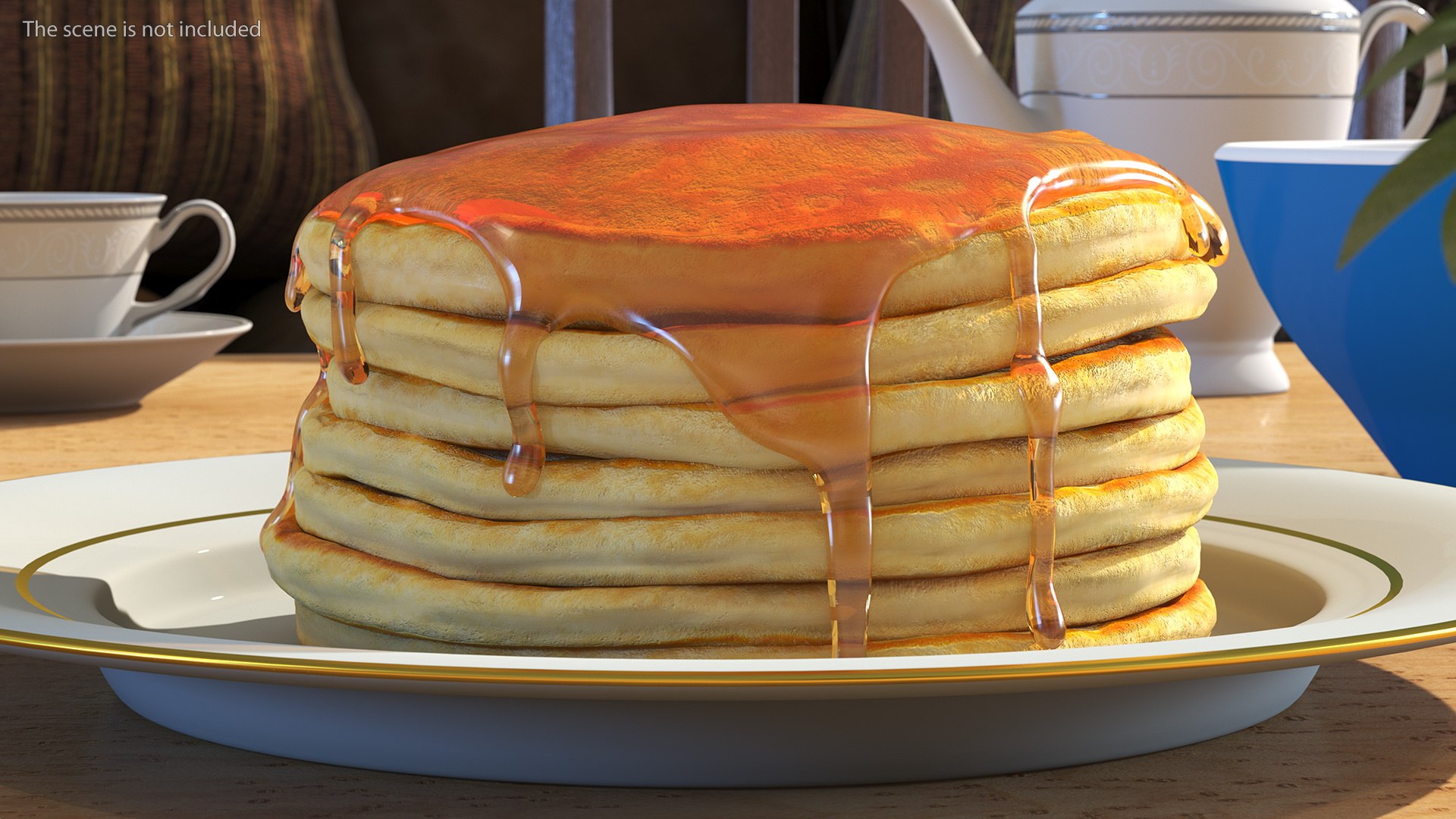 3D Pancakes Poured with Syrup model - TurboSquid 1947989