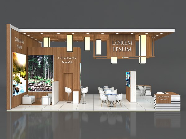 modelo 3d Stand Stand de exposición Stand 8x10m Alto 500 cm 3 Laterales ...