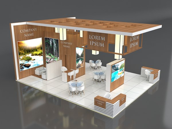 modelo 3d Stand Stand de exposición Stand 8x10m Alto 500 cm 3 Laterales ...