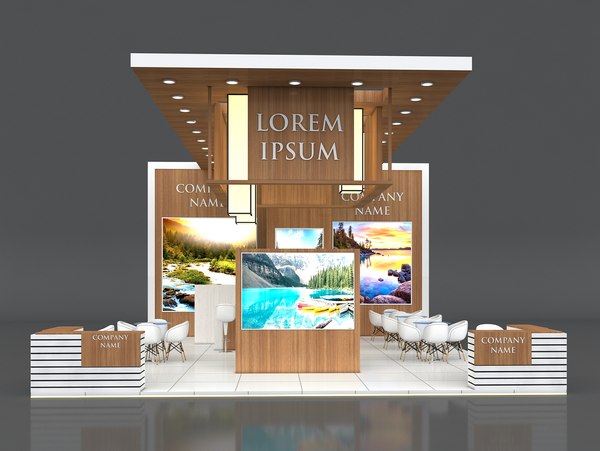 modelo 3d Stand Stand de exposición Stand 8x10m Alto 500 cm 3 Laterales ...