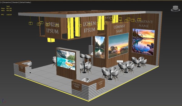 modelo 3d Stand Stand de exposición Stand 8x10m Alto 500 cm 3 Laterales ...
