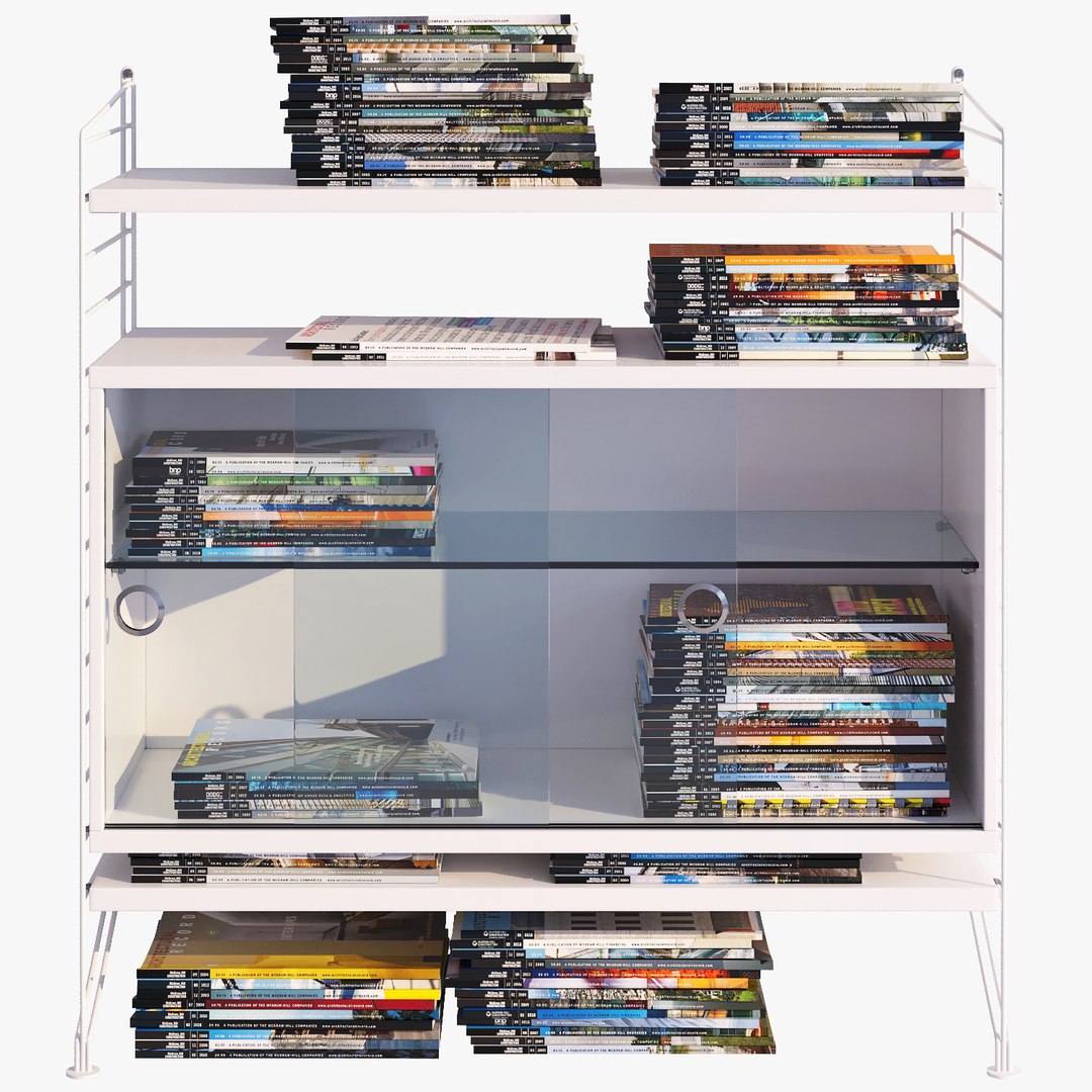 3d Model Of String Bookshelf Journals
